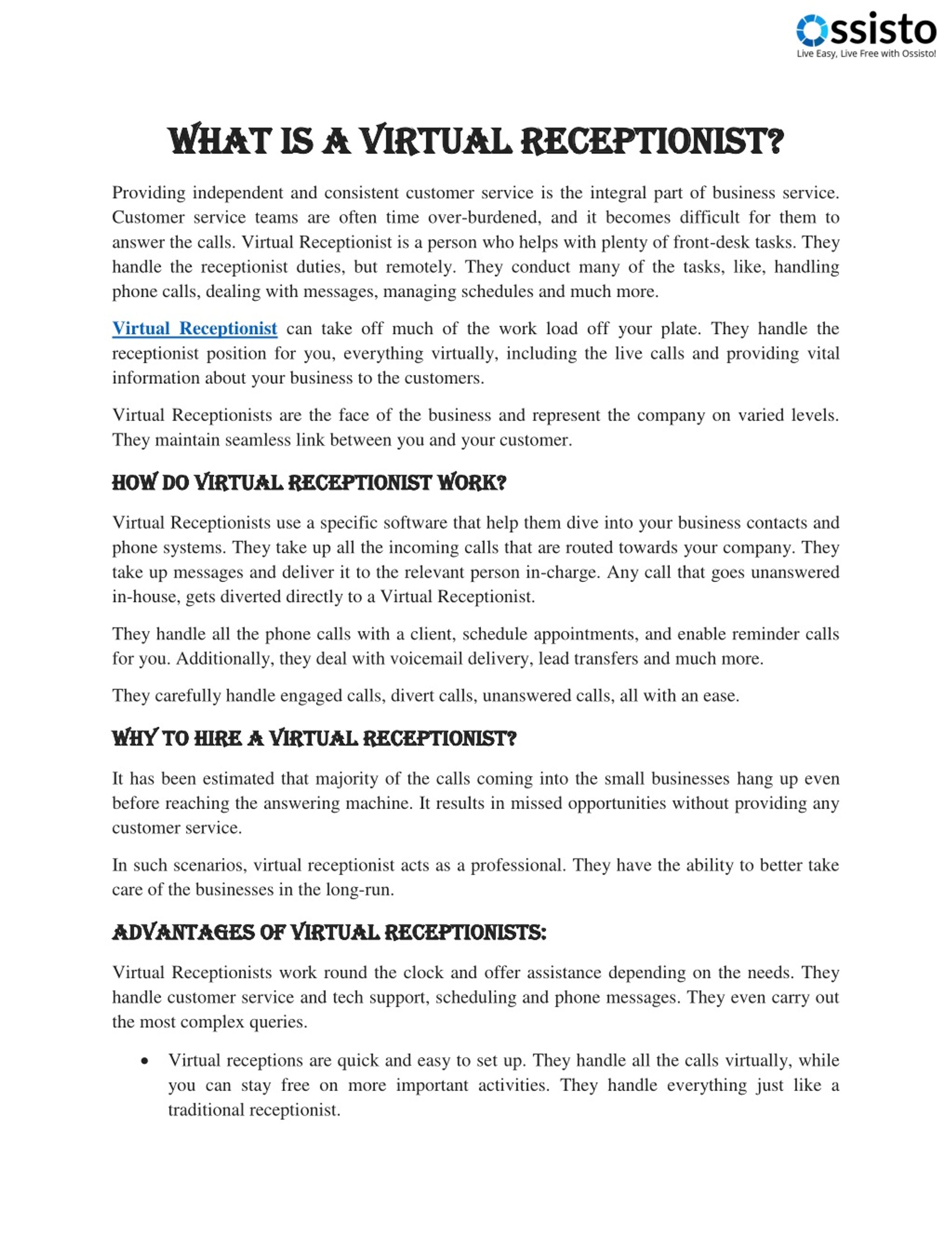 PPT - What is a Virtual Receptionist? PowerPoint Presentation, free ...