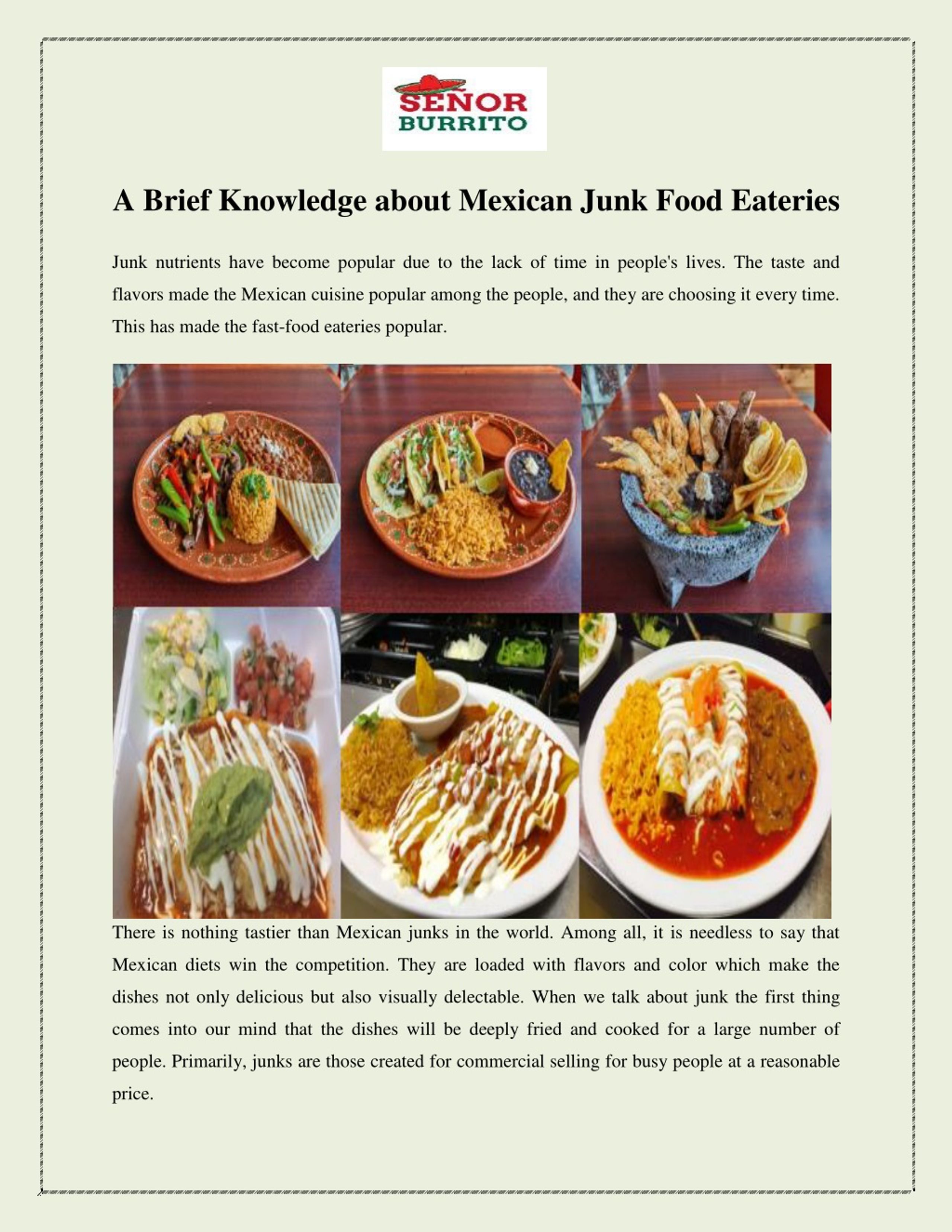 PPT - A Brief Knowledge about Mexican Junk Food Eateries PowerPoint ...