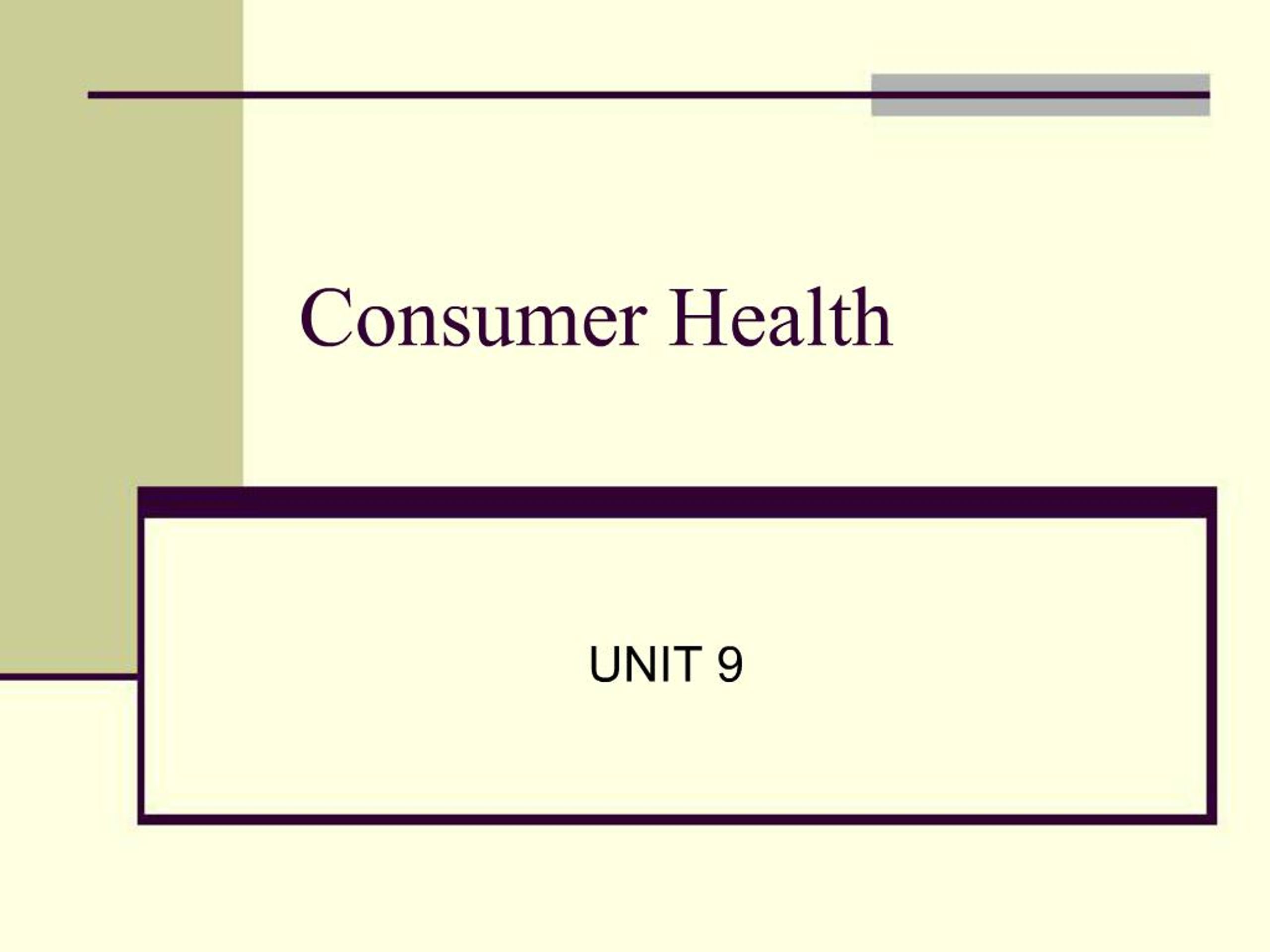 PPT - Consumer Health PowerPoint Presentation, free download - ID:825767