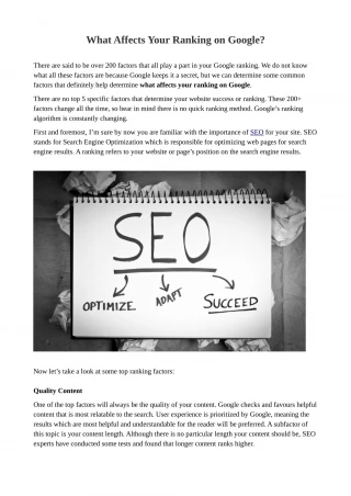 PPT - Effectuate Your Visibility With Google Ranking Considerations ...
