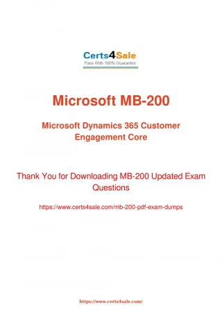 PPT - Microsoft MB-260 Certification: Syllabus, Questions and Exam ...