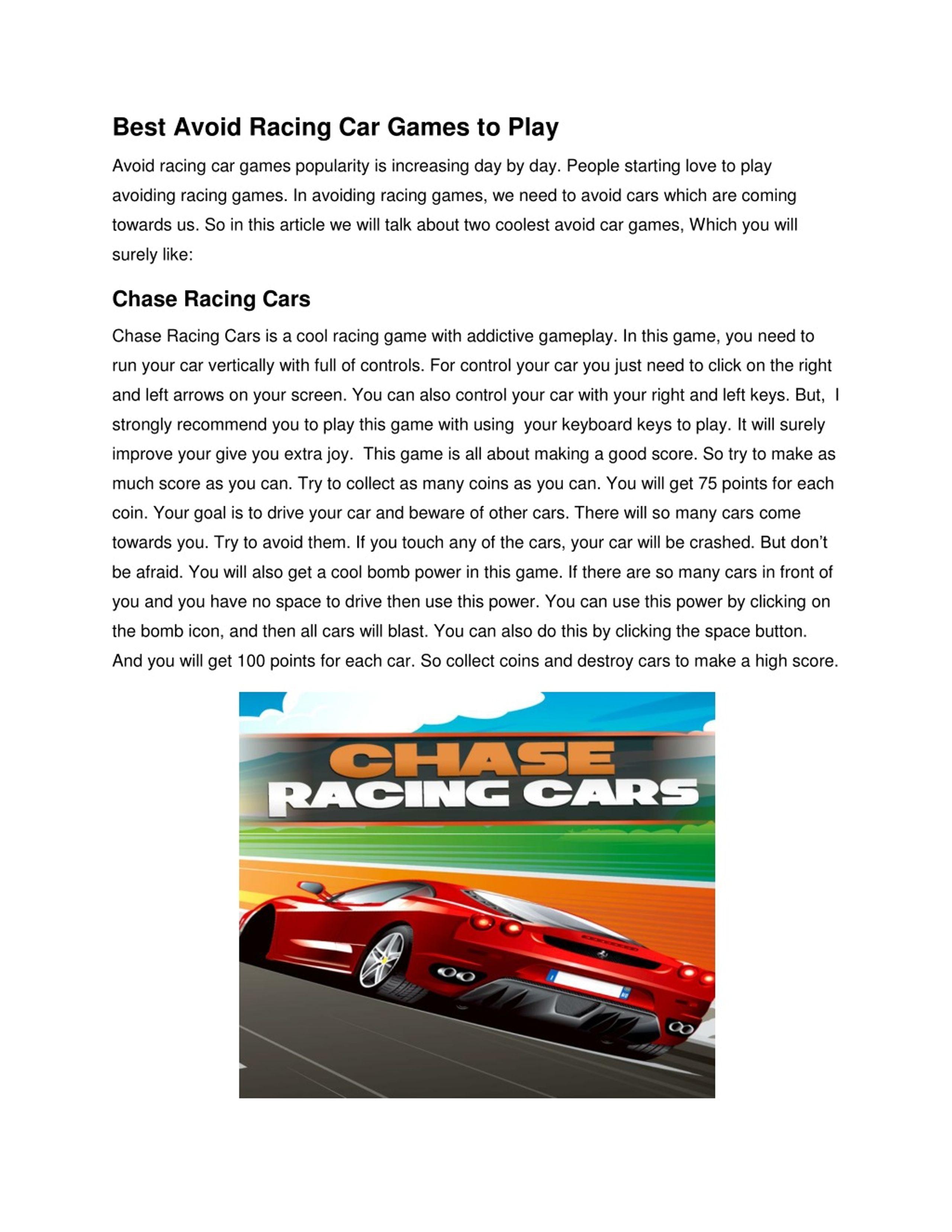 PPT - Best Avoid Racing Car Games to Play PowerPoint Presentation, free ...