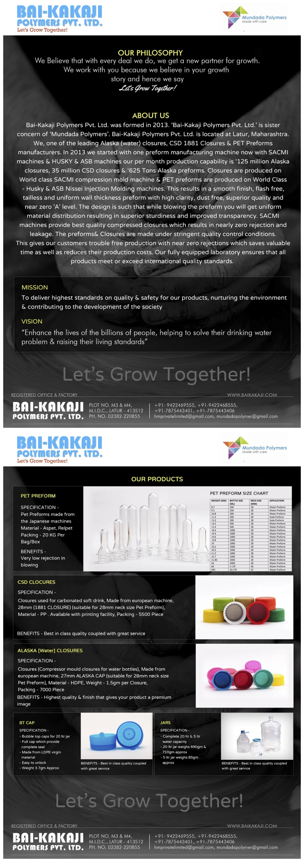 PPT - Leading Pet Preform, CSD caps, Alaska Closures manufacturers in ...