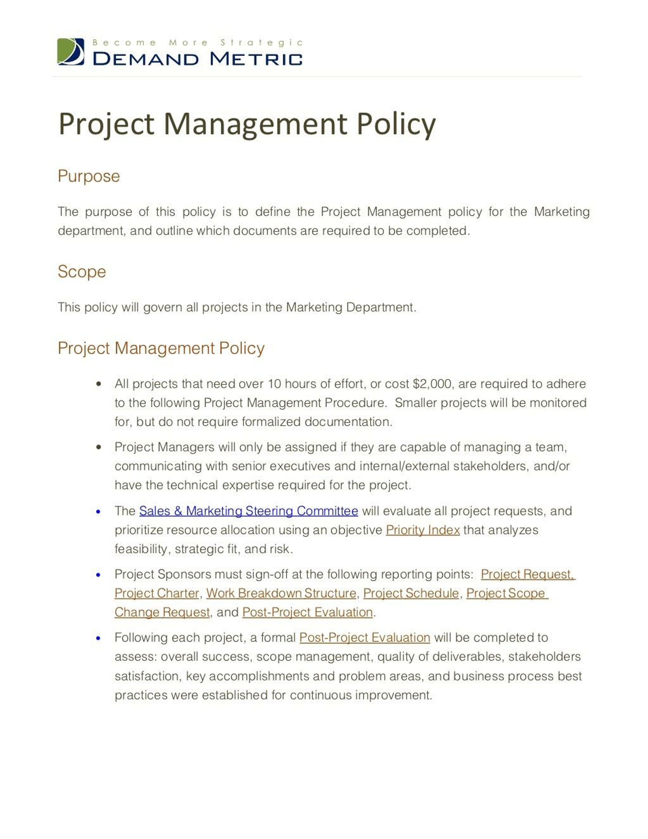 PPT - Project Management Policy PowerPoint Presentation, free download ...