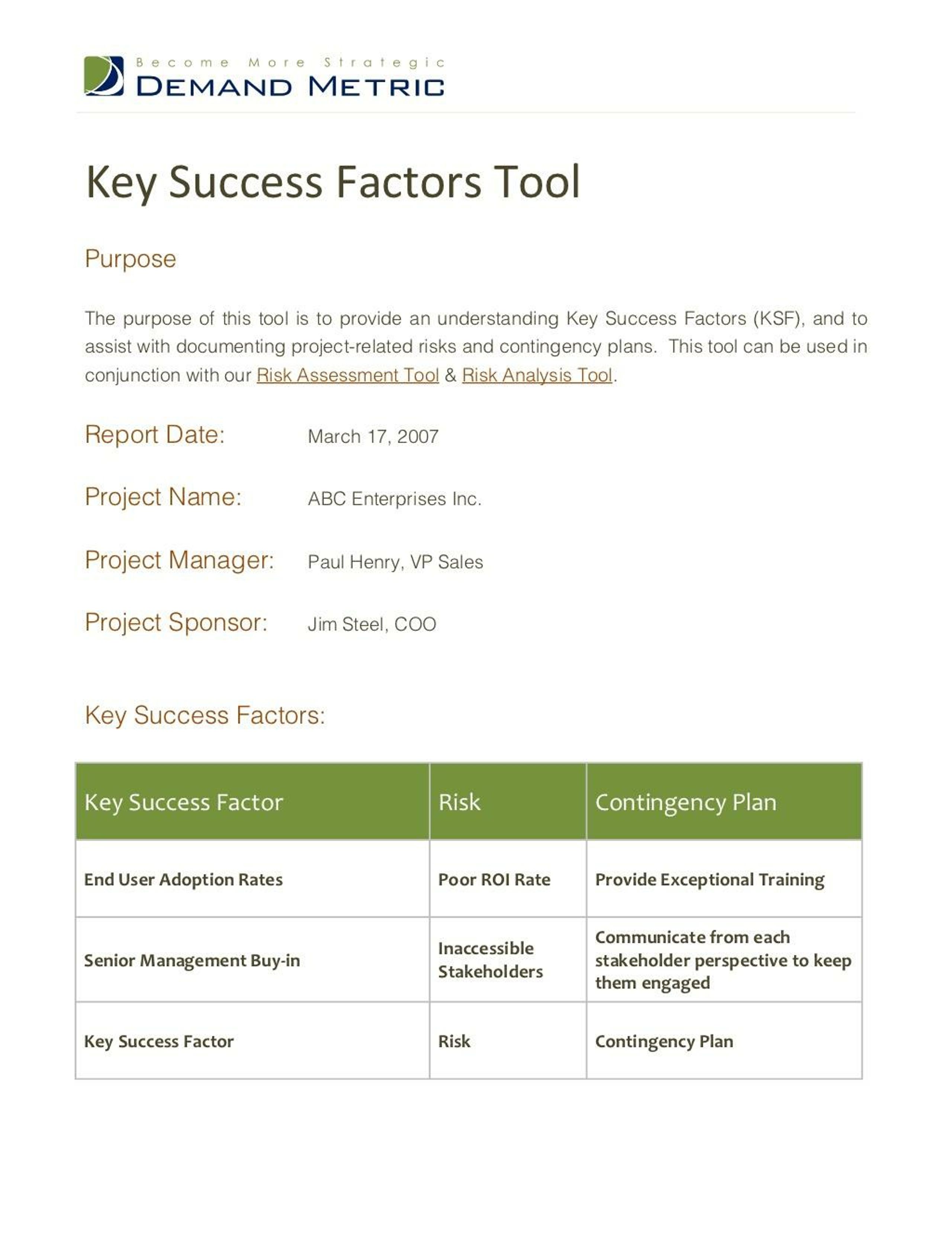 PPT - Key Success Factors Tool PowerPoint Presentation, free download ...