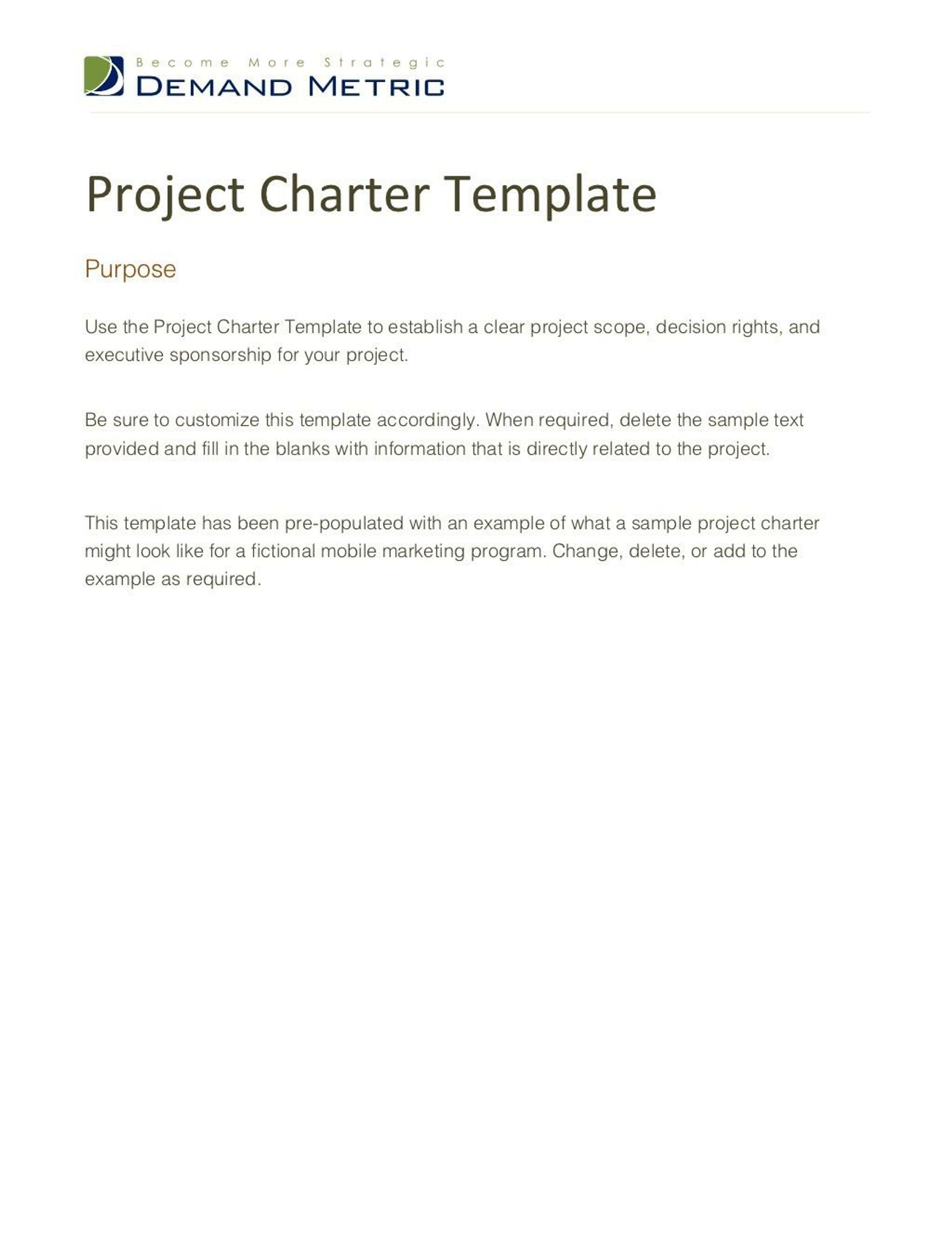 PPT - Project Charter Template PowerPoint Presentation, free download ...