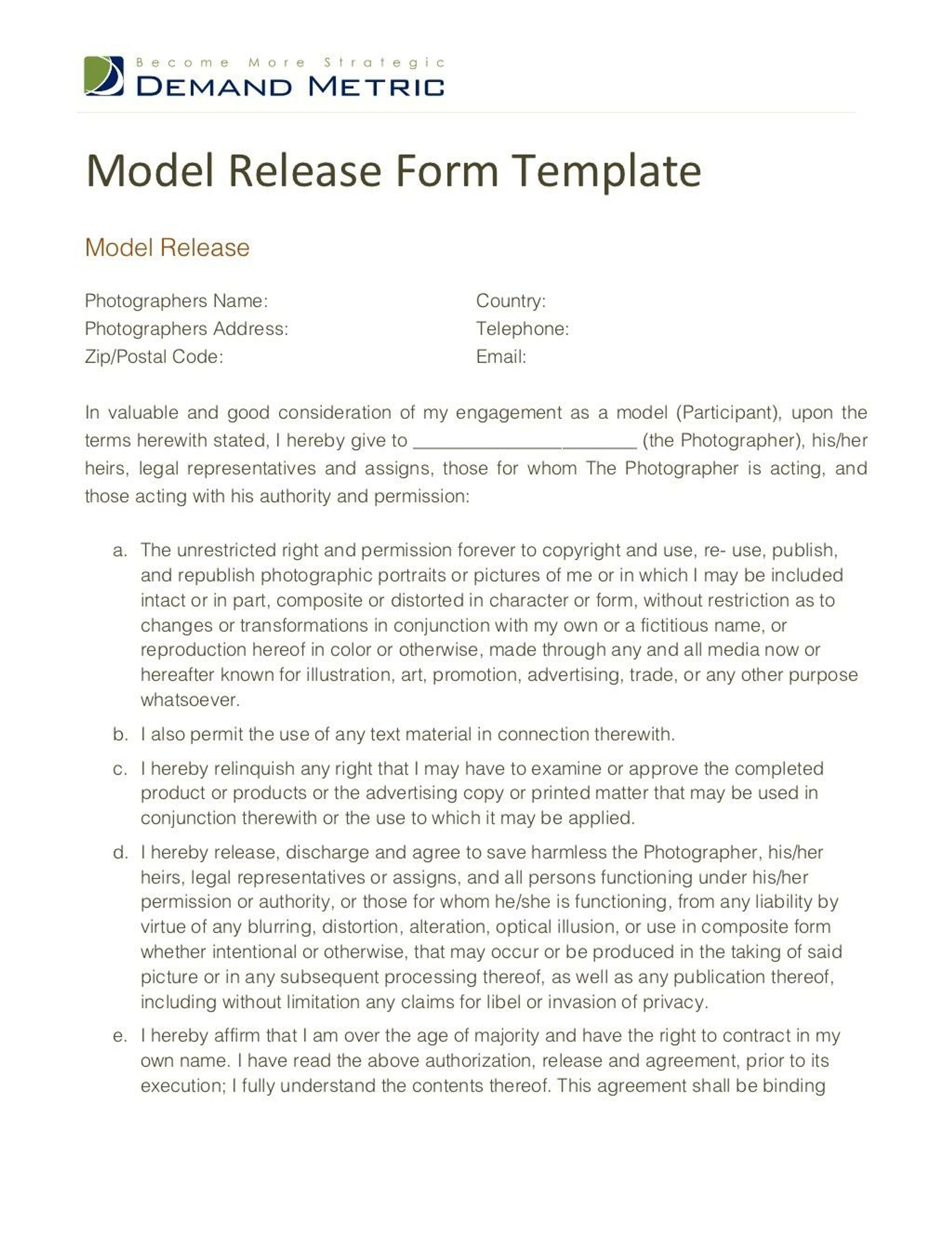 PPT - Model Release Form Template PowerPoint Presentation, free ...