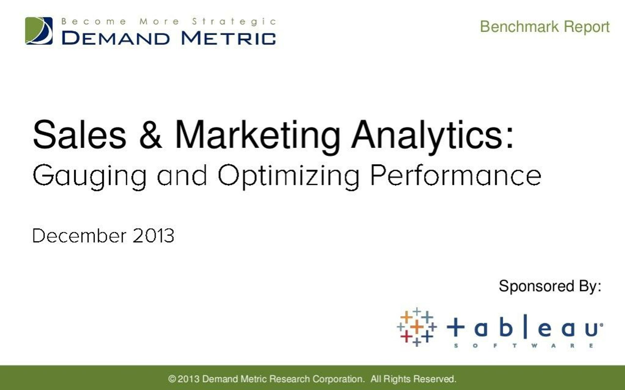 PPT - Sales & Marketing Analytics Benchmark Report PowerPoint ...