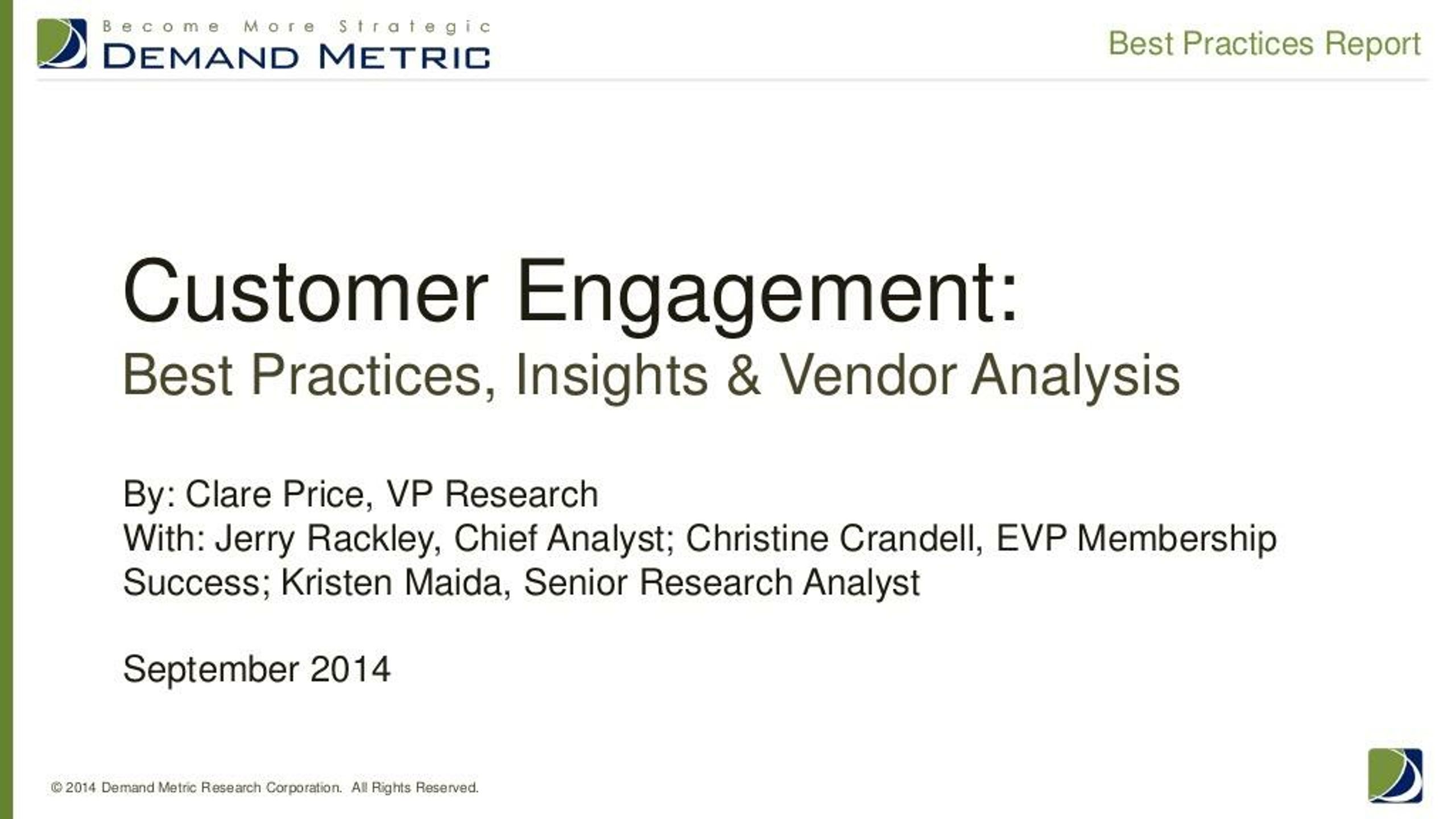 PPT - Customer Engagement Best Practices Report PowerPoint Presentation ...