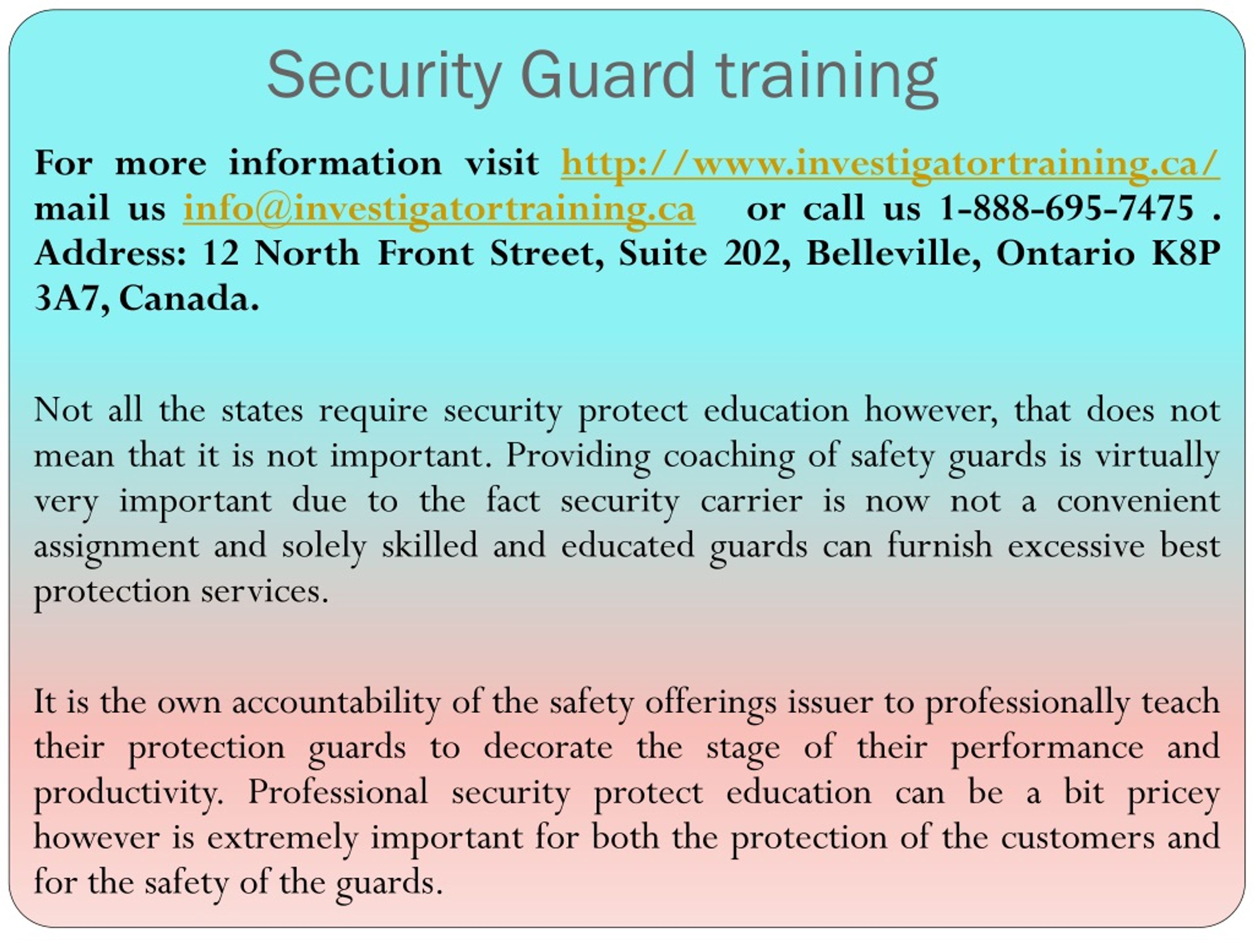 PPT - Security guard training PowerPoint Presentation, free download ...