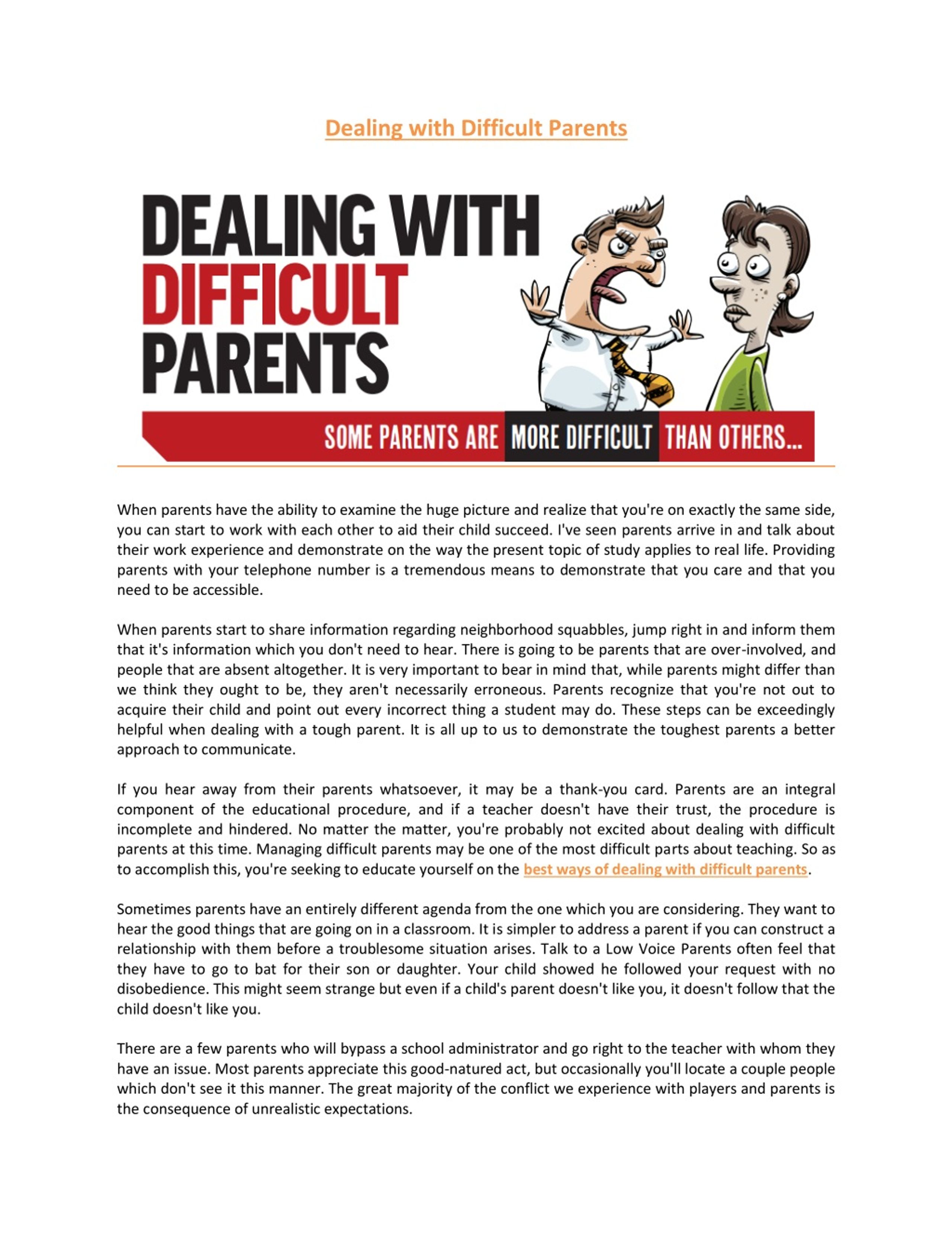 PPT - Dealing with Difficult Parents PowerPoint Presentation, free ...