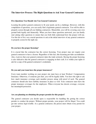 PPT - 6 Questions to Ask for Choosing The Right Tiling Contractor for ...