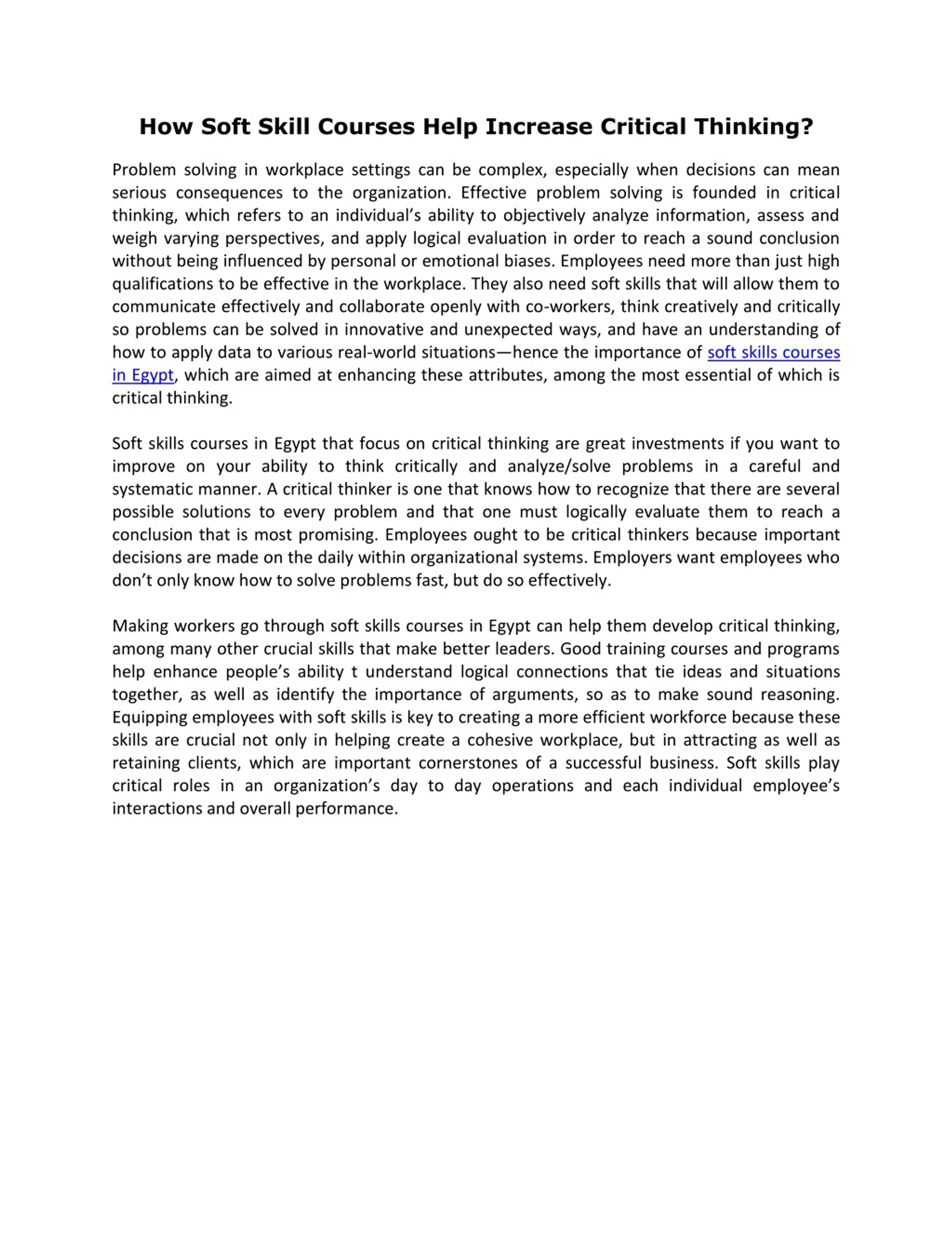 PPT - How Soft Skill Courses Help Increase Critical Thinking ...
