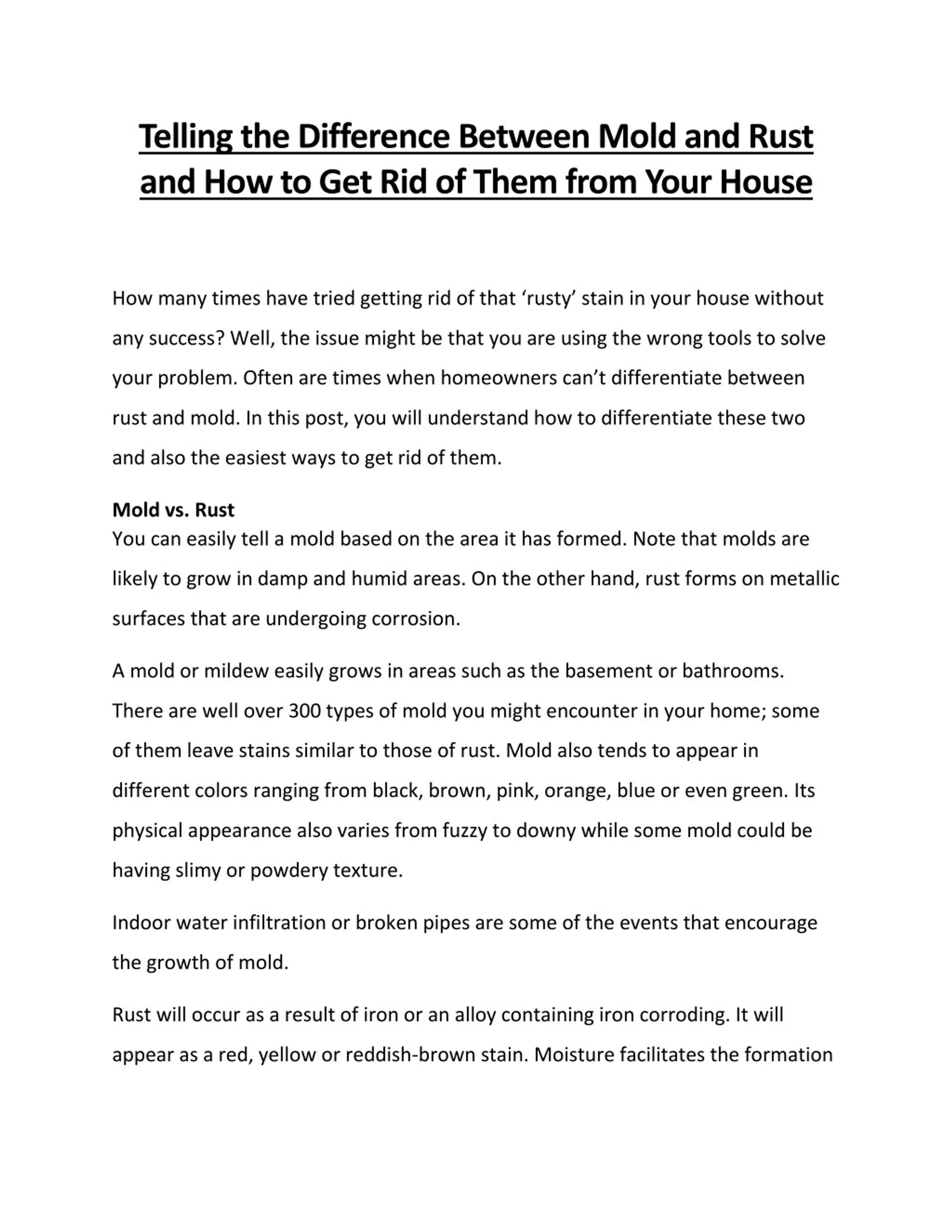 PPT - Telling the Difference Between Mold and Rust and How to Get Rid ...