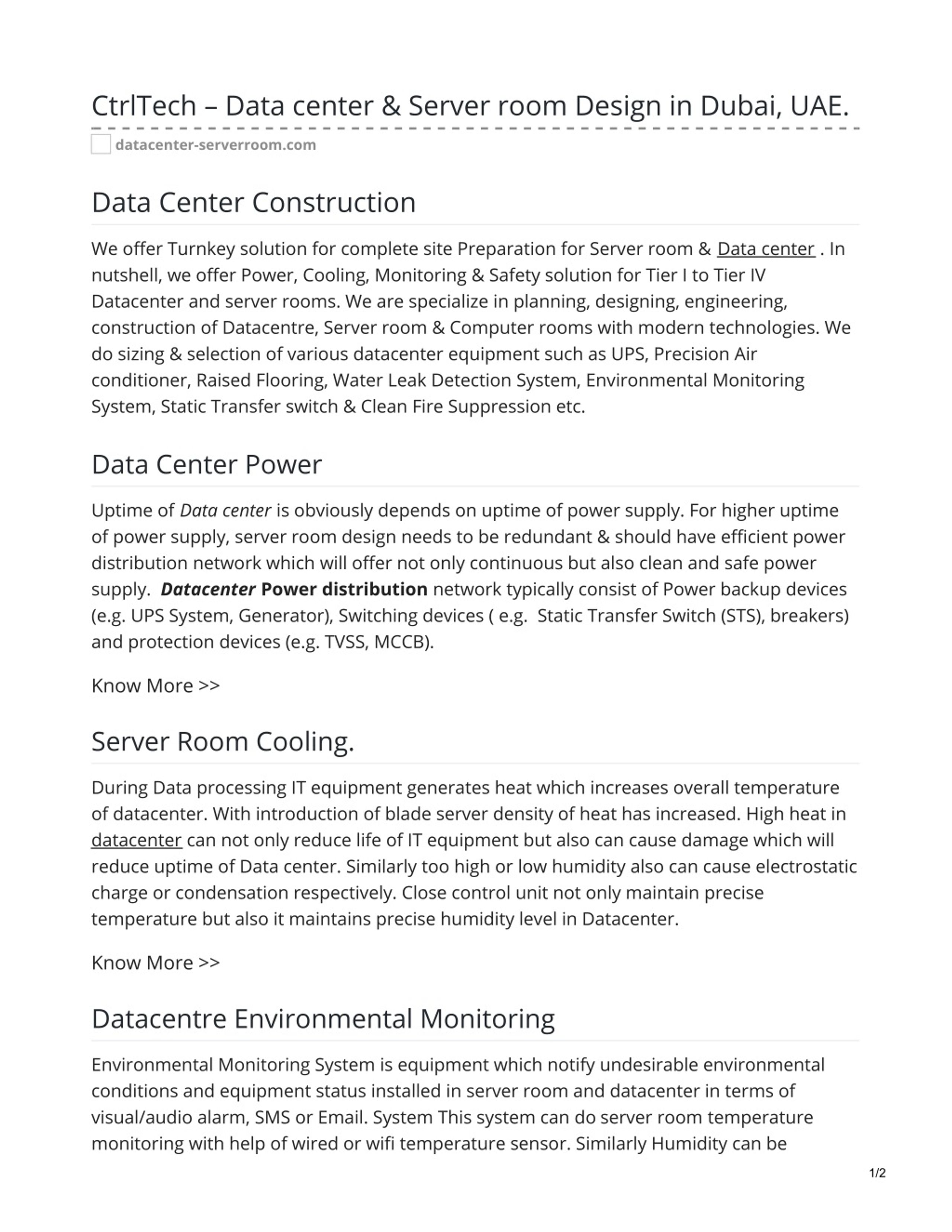 PPT - CtrlTech – Data center & Server room Design in Dubai, UAE. # ...