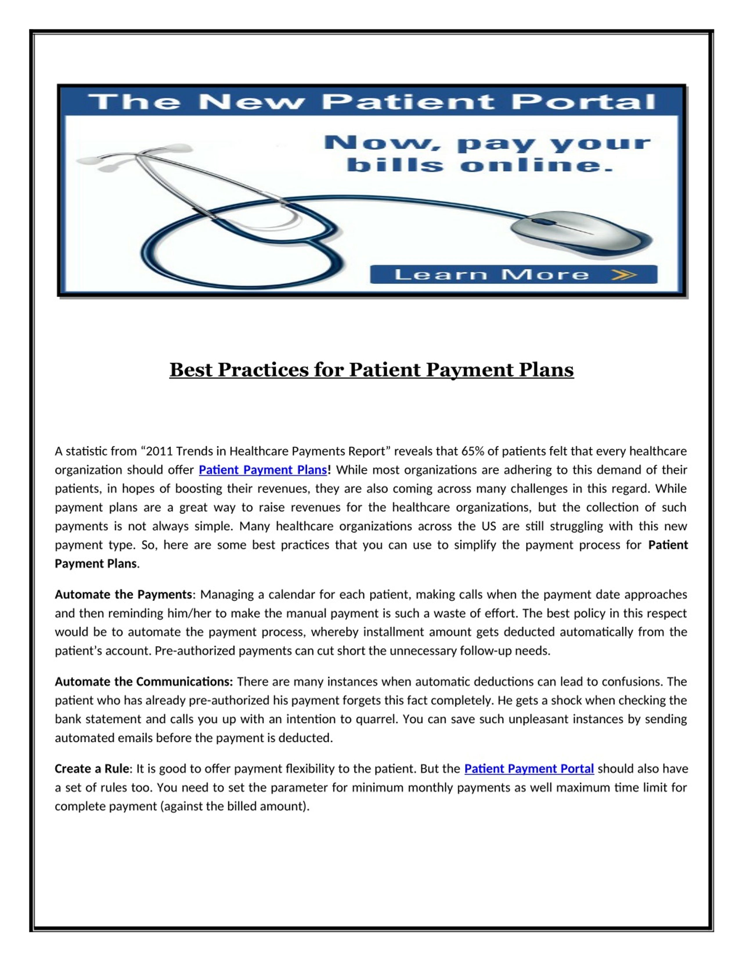 PPT - Best Practices for Patient Payment Plans PowerPoint Presentation ...