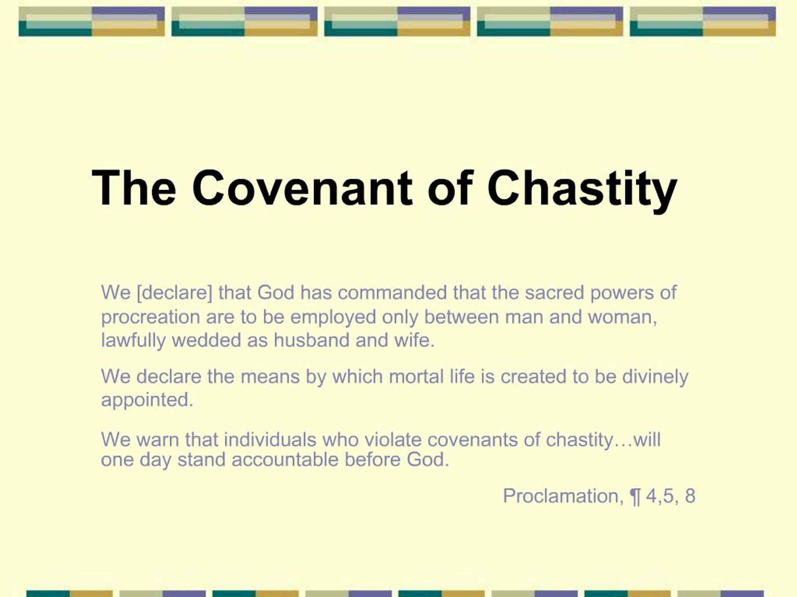 PPT - The Covenant of Chastity PowerPoint Presentation, free download ...