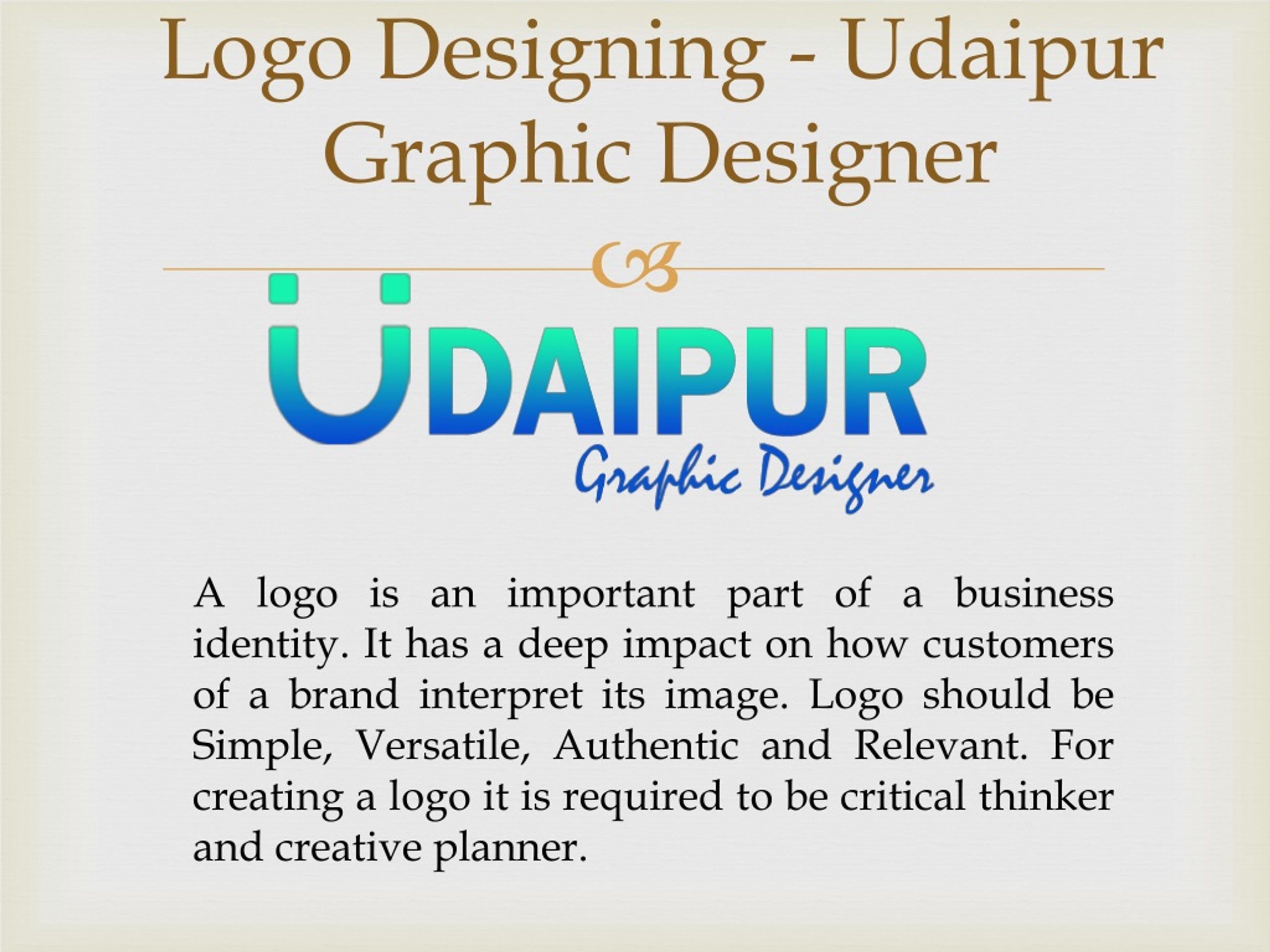 PPT - Logo Designing - Udaipur Graphic Designer PowerPoint Presentation ...