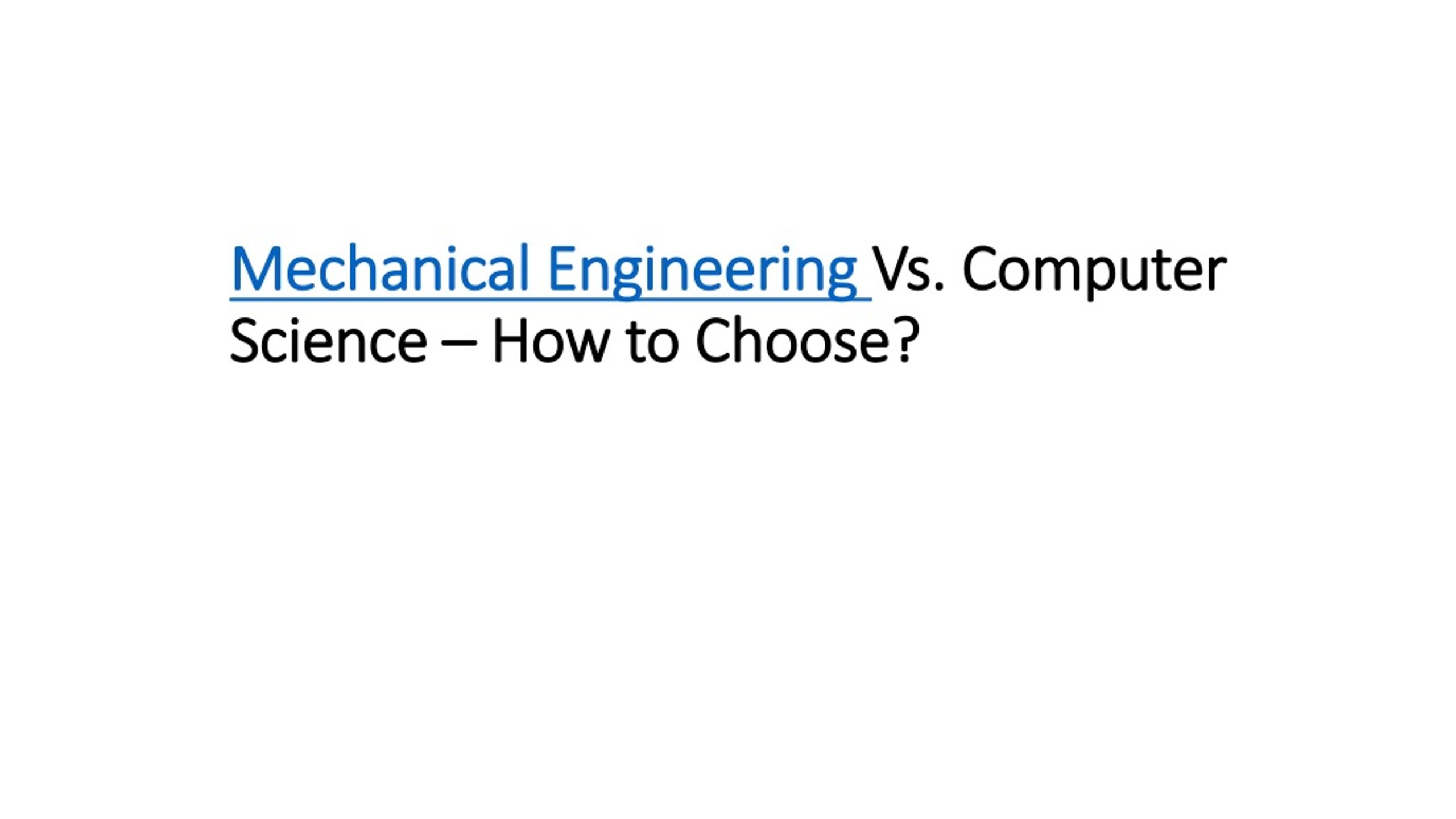 PPT - Mechanical Engineering Vs. Computer Science Engineering – How to ...