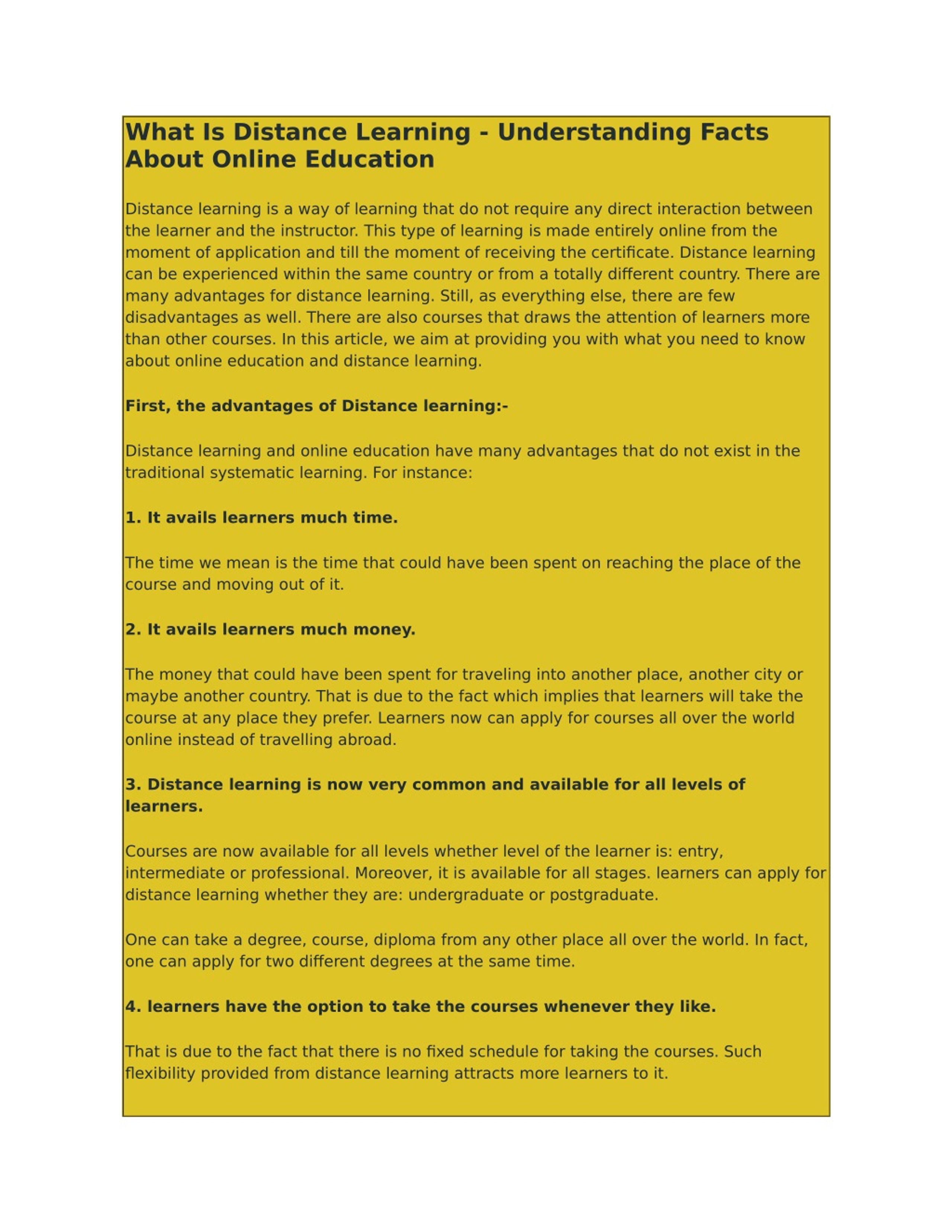 PPT - What Is Distance Learning - Understanding Facts About Online ...