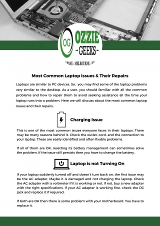 PPT - Most Common Laptop Issues And Solutions PowerPoint Presentation ...
