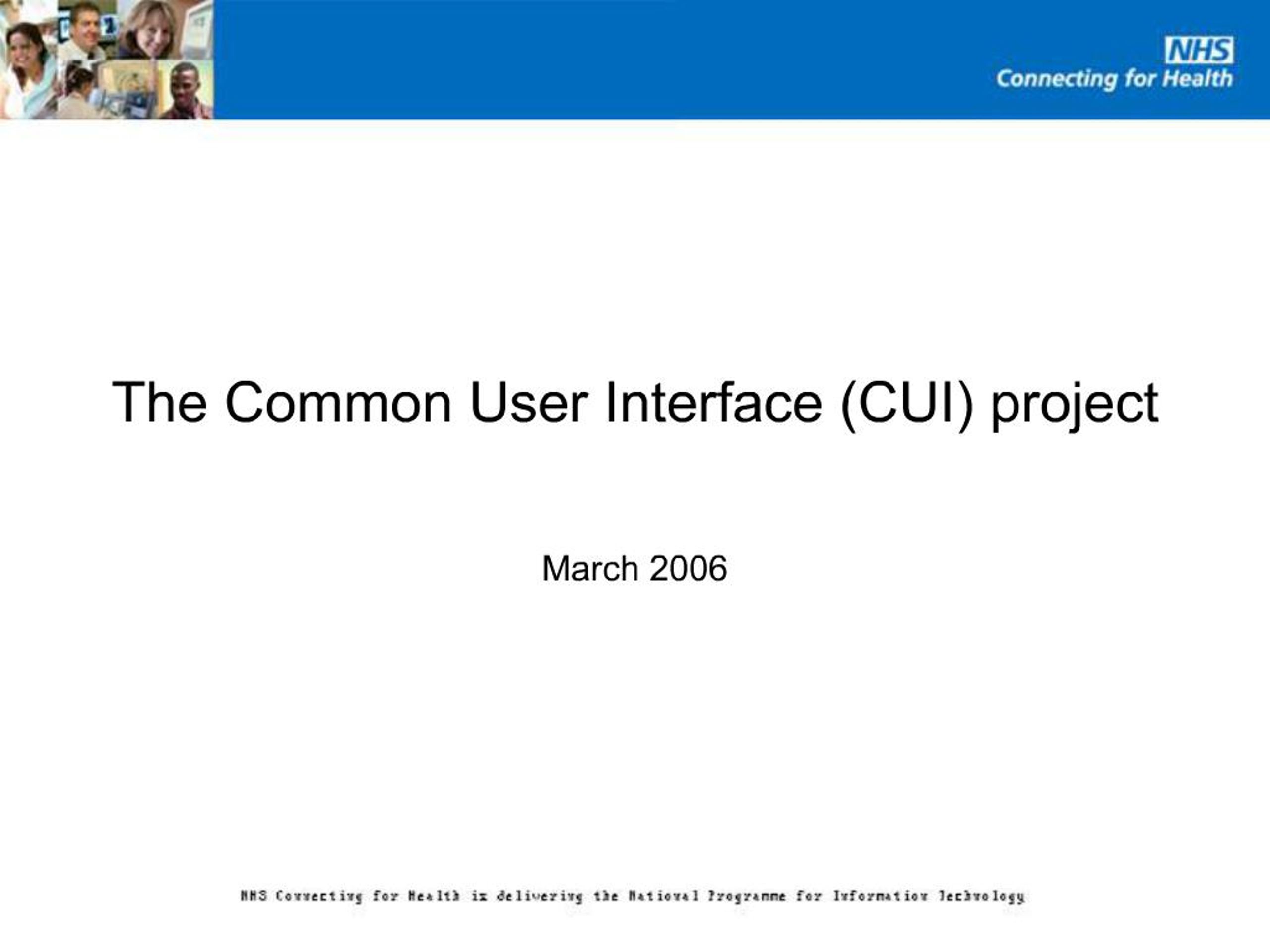 PPT - The Common User Interface CUI project PowerPoint Presentation ...