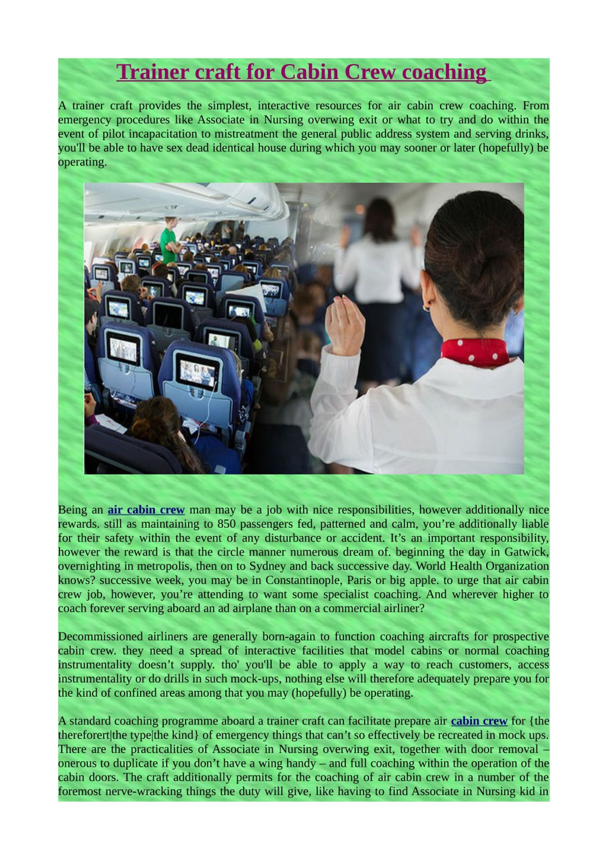 PPT - Trainer craft for Cabin Crew coaching PowerPoint Presentation ...