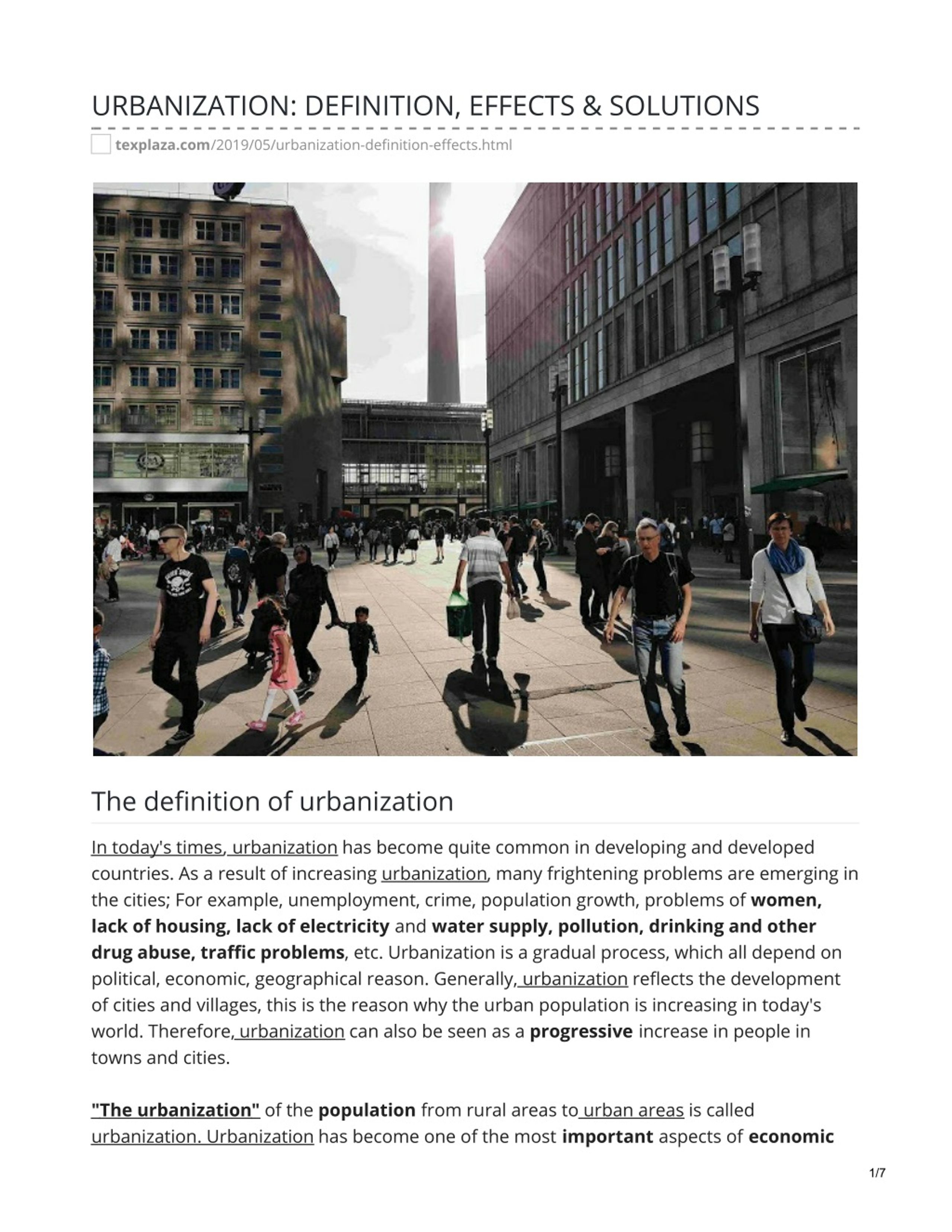 PPT - URBANIZATION: DEFINITION, EFFECTS & SOLUTIONS PowerPoint ...