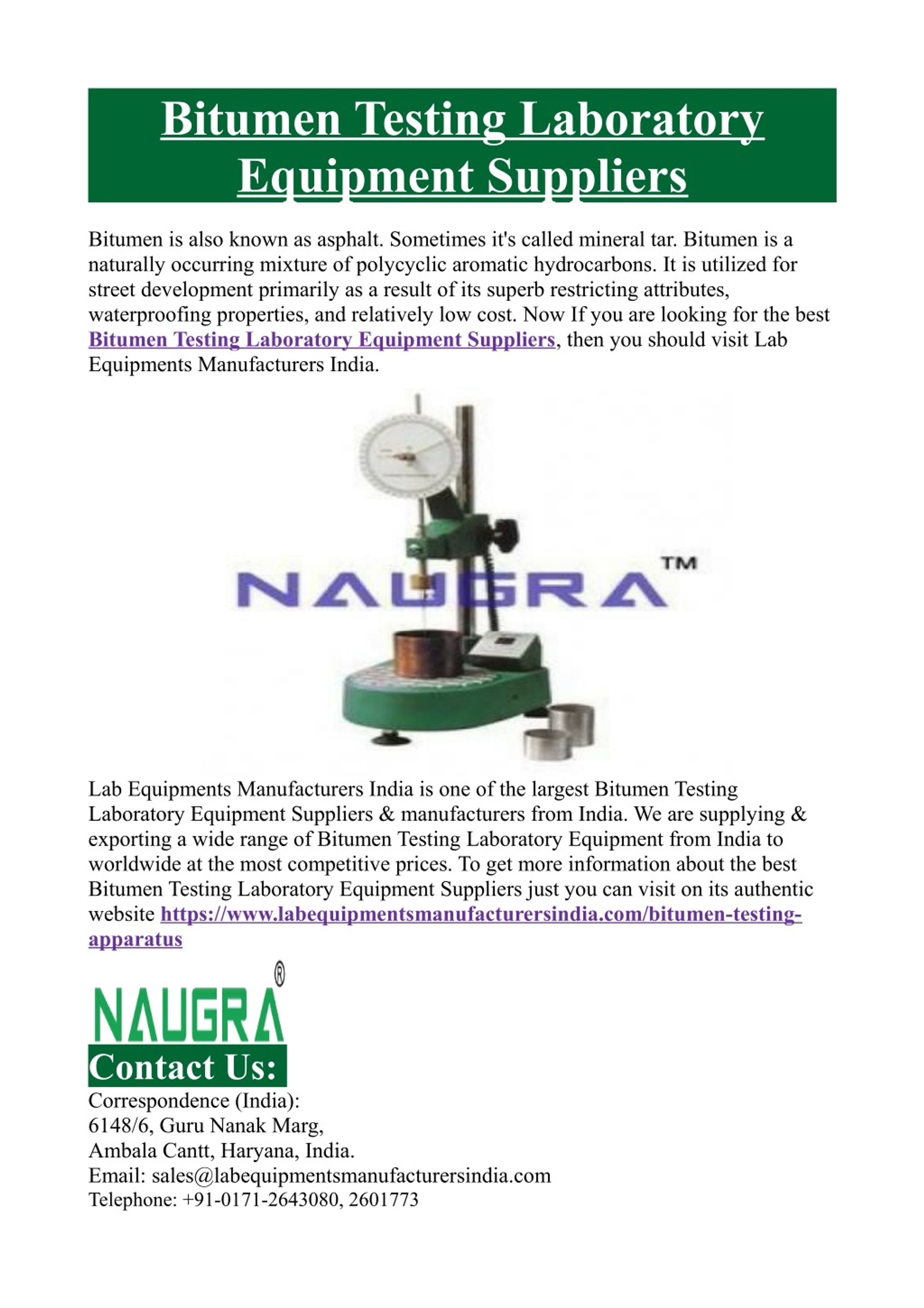 PPT - Bitumen Testing Laboratory Equipment Suppliers PowerPoint ...