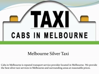 PPT - Taxi silver services PowerPoint Presentation, free download - ID ...