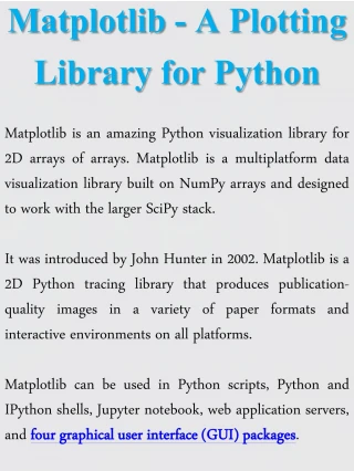PPT - Matplotlib PowerPoint Presentation, free download - ID:9429433