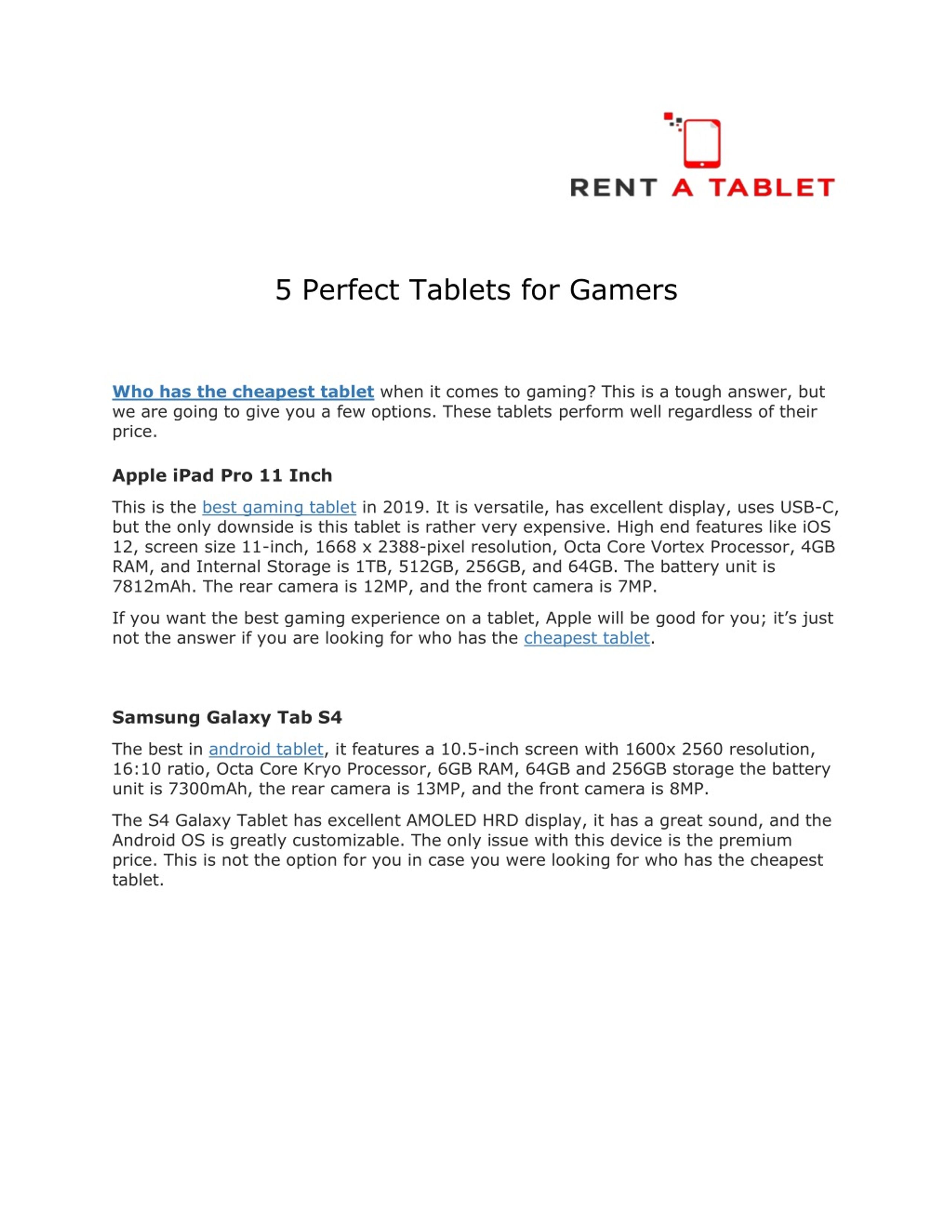 PPT - 5 Perfect Tablets for Gamers PowerPoint Presentation, free ...