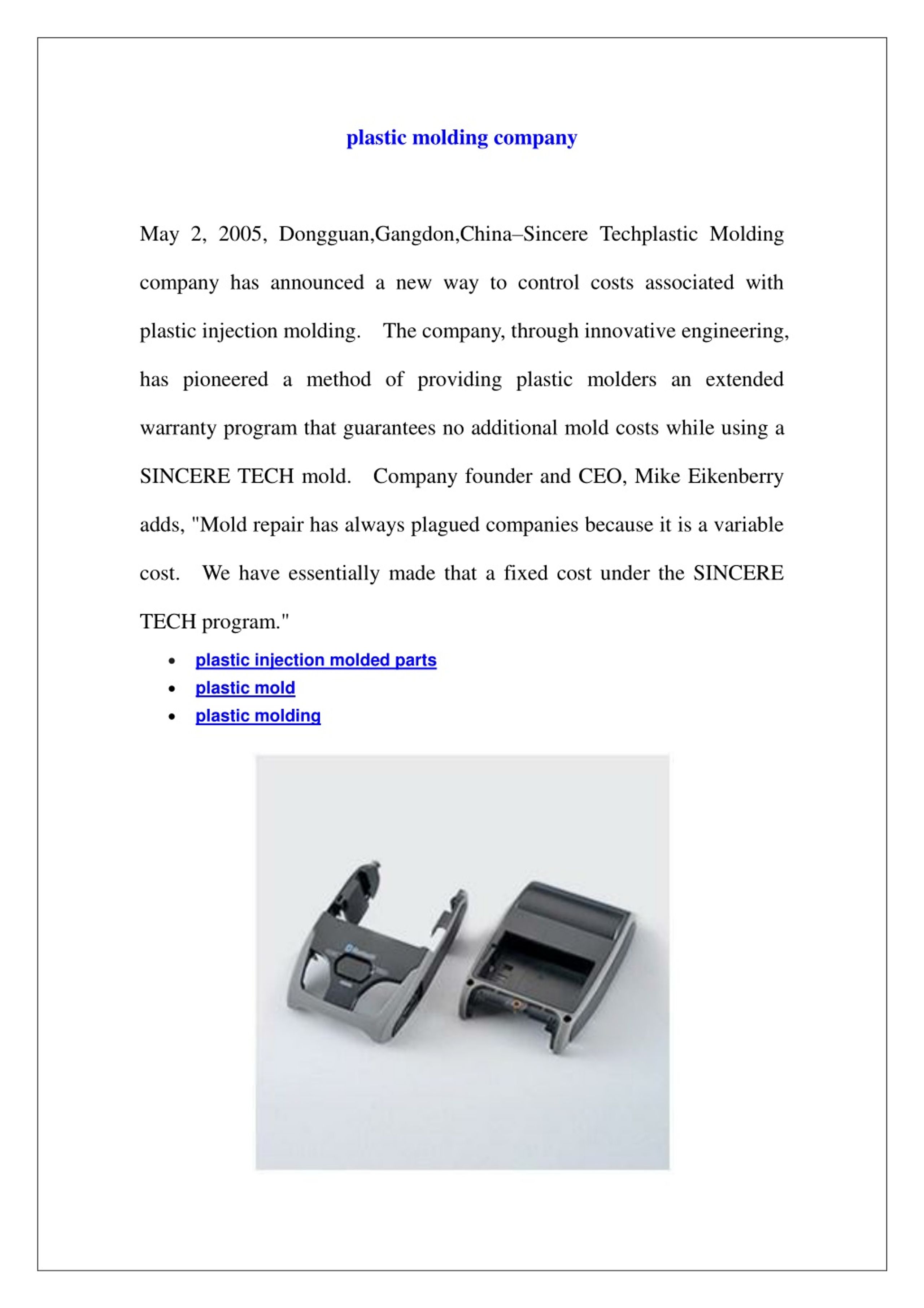 PPT - plastic molding company PowerPoint Presentation, free download ...