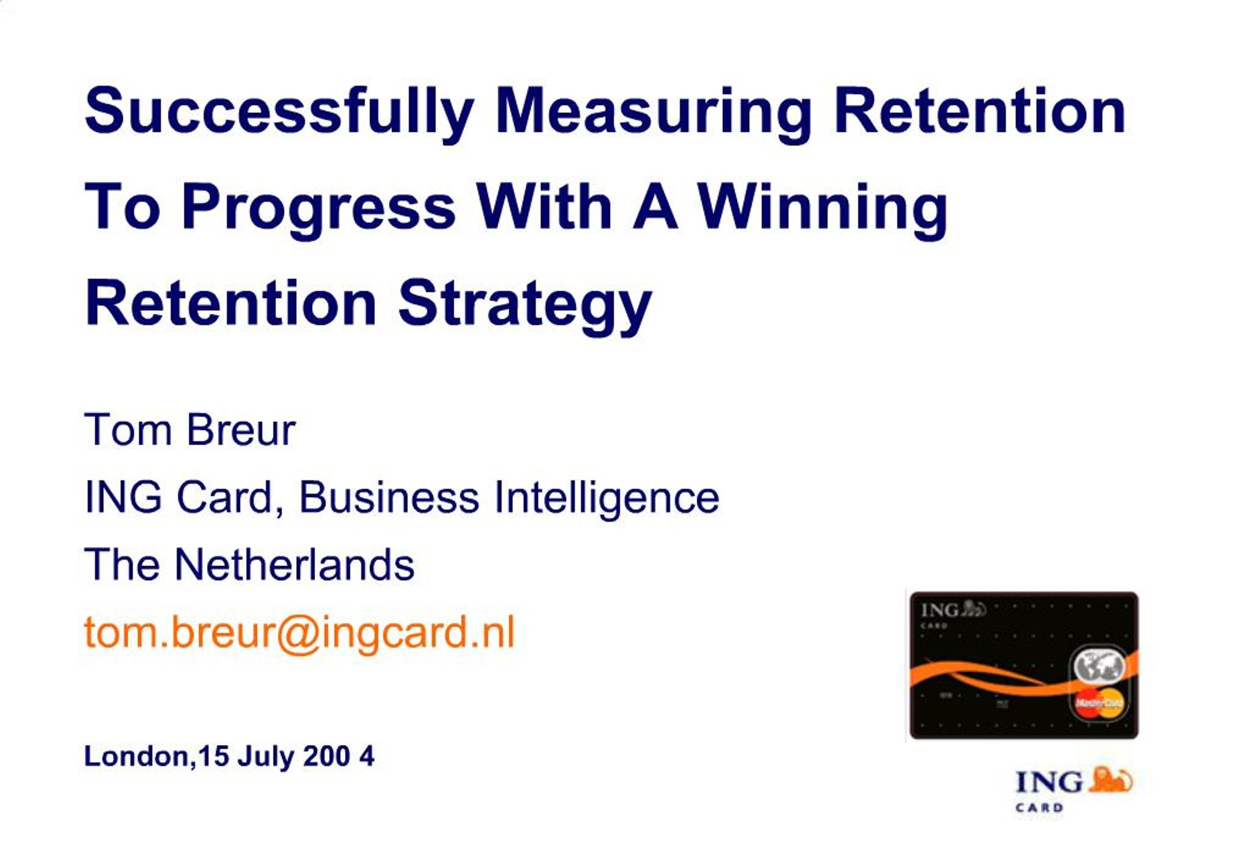 PPT - Successfully Measuring Retention To Progress With A Winning ...