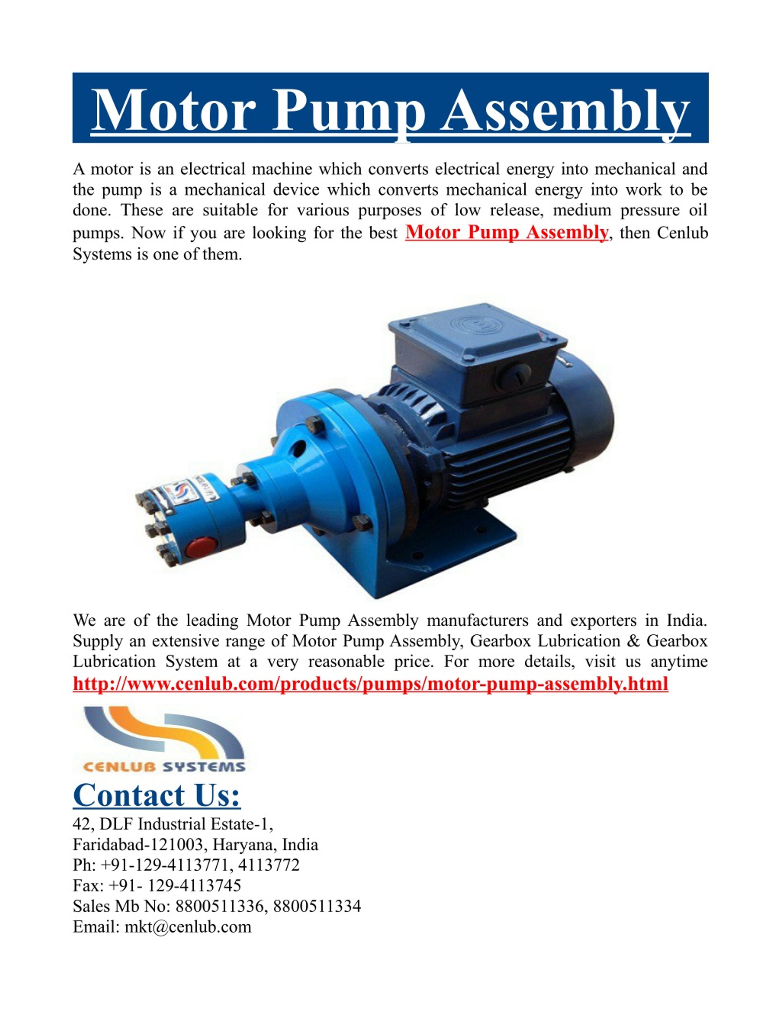 PPT - Motor Pump Assembly PowerPoint Presentation, free download - ID ...