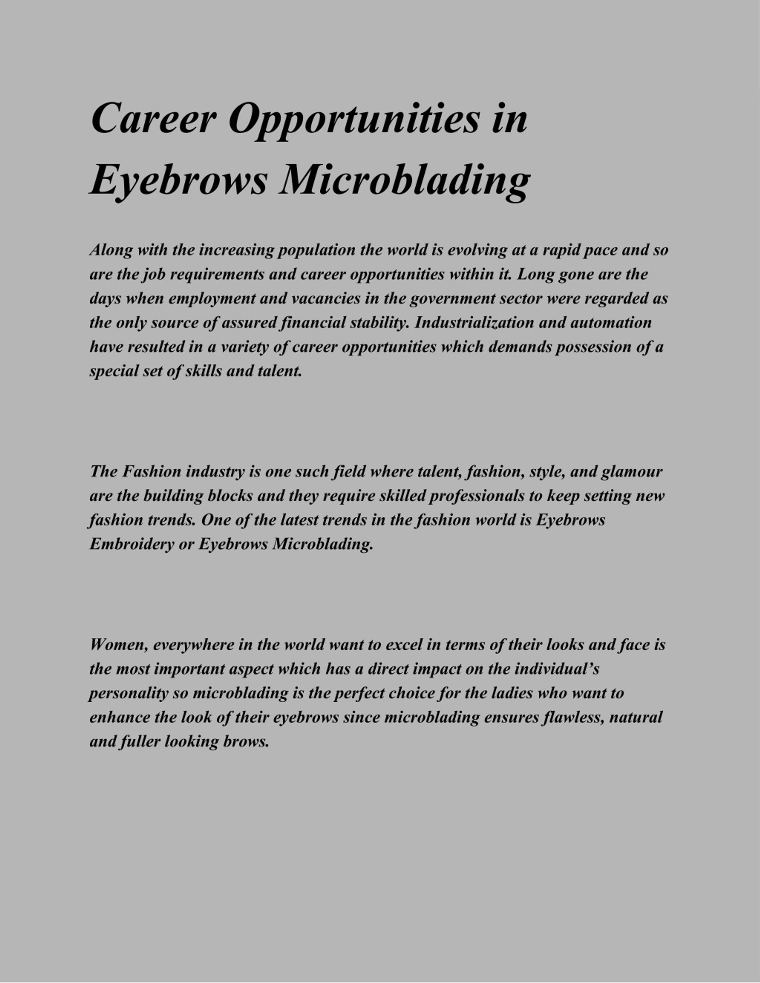 PPT - Career Opportunities in Eyebrows Microblading PowerPoint ...