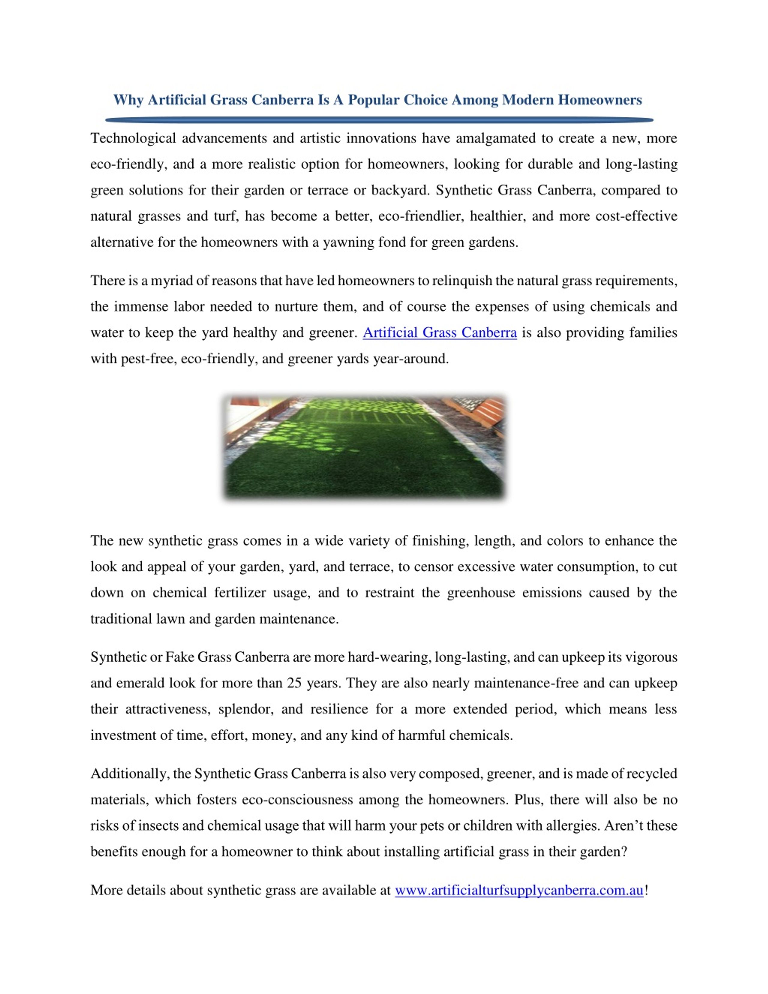 PPT - Why Artificial Grass Canberra Is A Popular Choice Among Modern ...