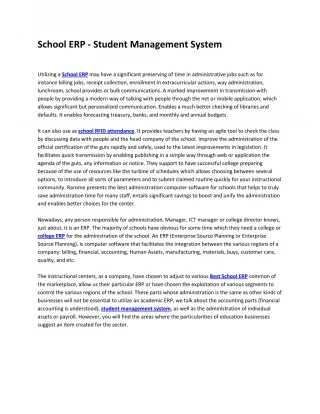 PPT - Benefits of School Management ERP System - Infographics pdf ...