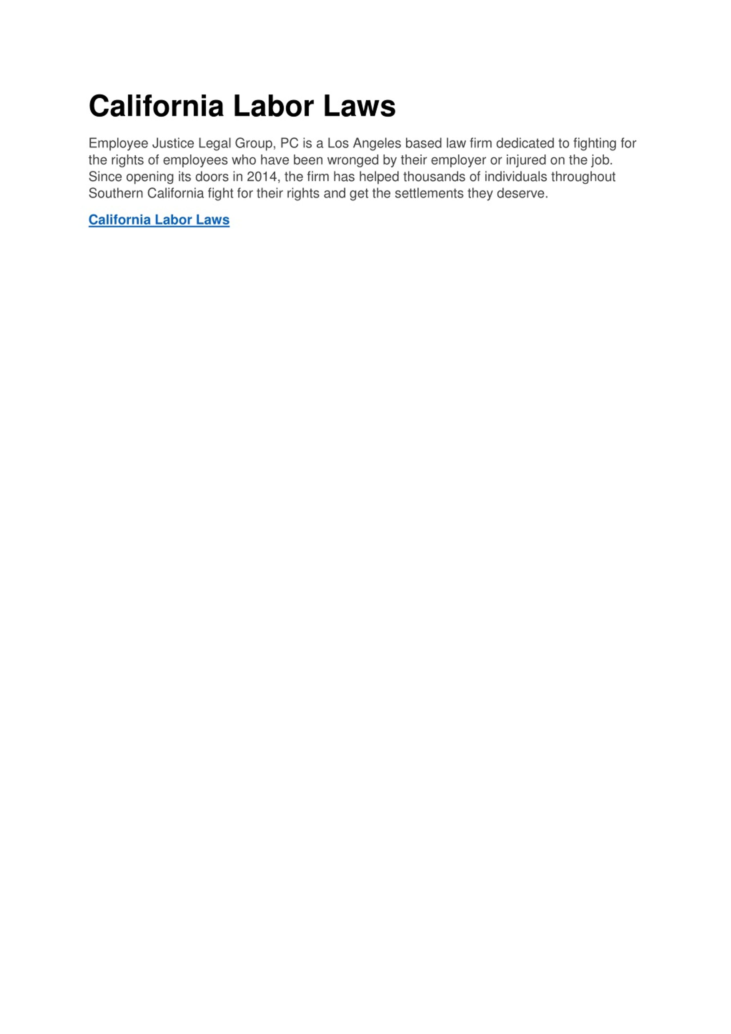 PPT - California Labor Laws PowerPoint Presentation, free download - ID ...