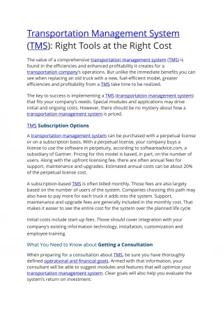 PPT - TRANSPORTATION MANAGEMENT SYSTEM PowerPoint Presentation, free ...