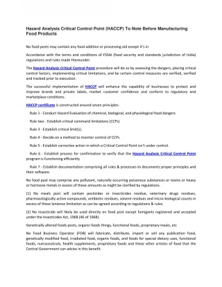 PPT - The Hazard Analysis and Critical Control Point System PowerPoint ...