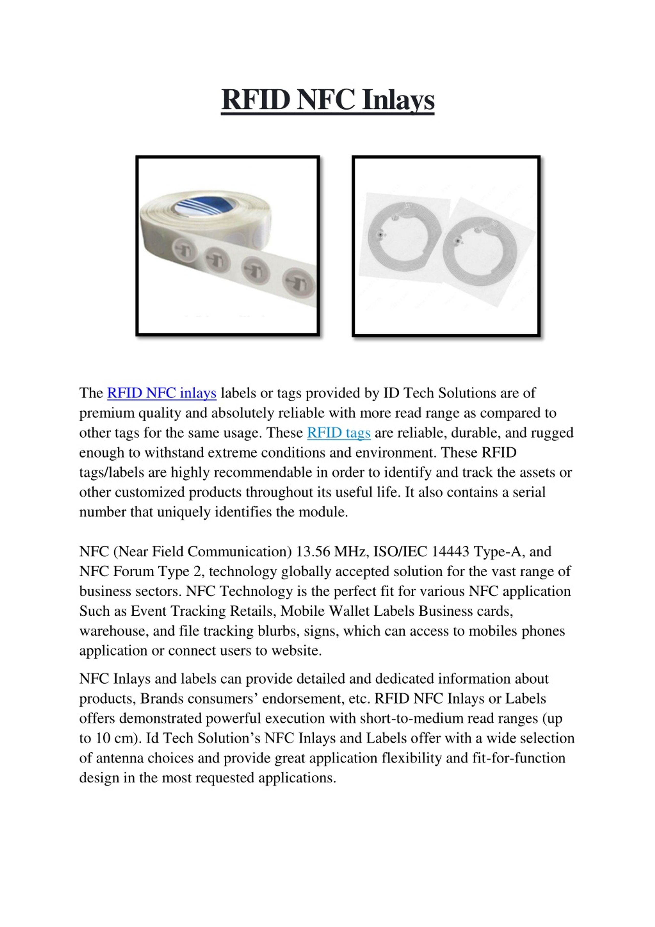 PPT - RFID NFC Inlays Labels | NFC wet & Dry Inlays | Manufacturer ...