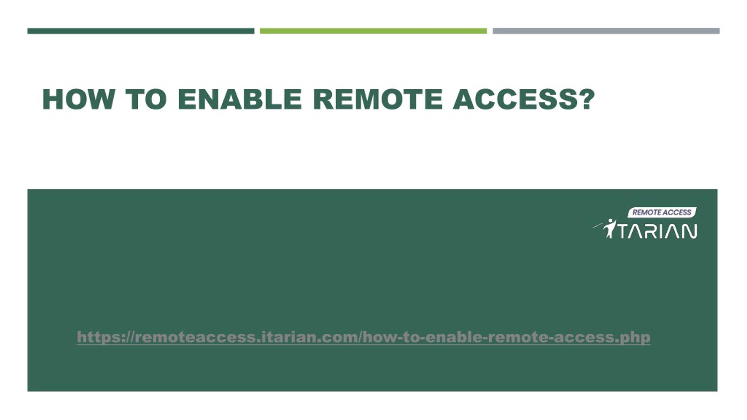 PPT - How to Enable Remote Access? PowerPoint Presentation, free ...