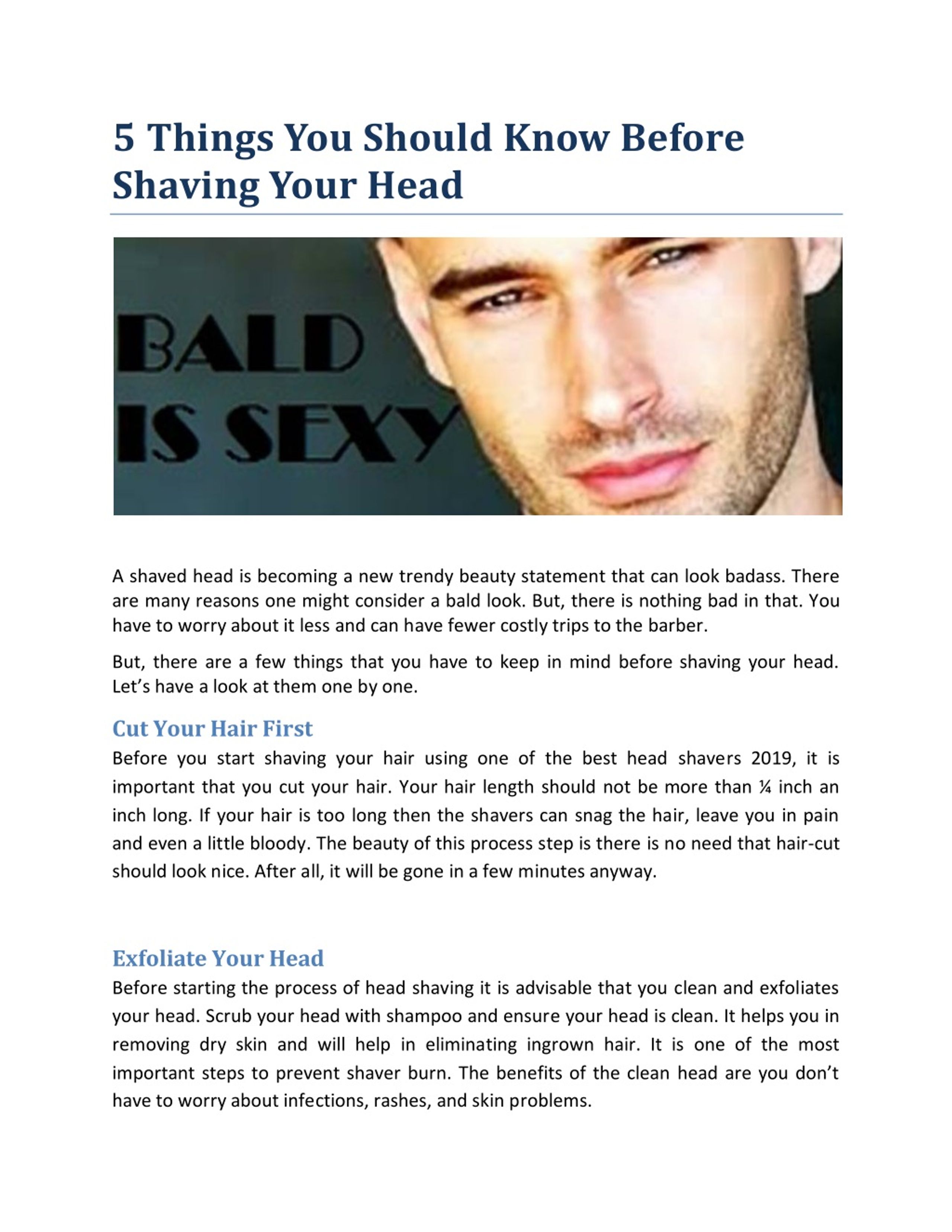 PPT - 5 Things You Should Know Before Shaving Your Head PowerPoint ...