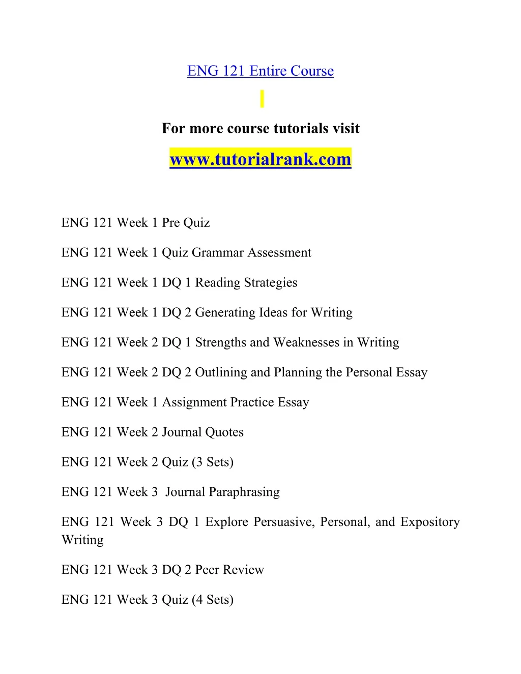 PPT - ENG 121 Effective Communication - tutorialrank.com PowerPoint ...