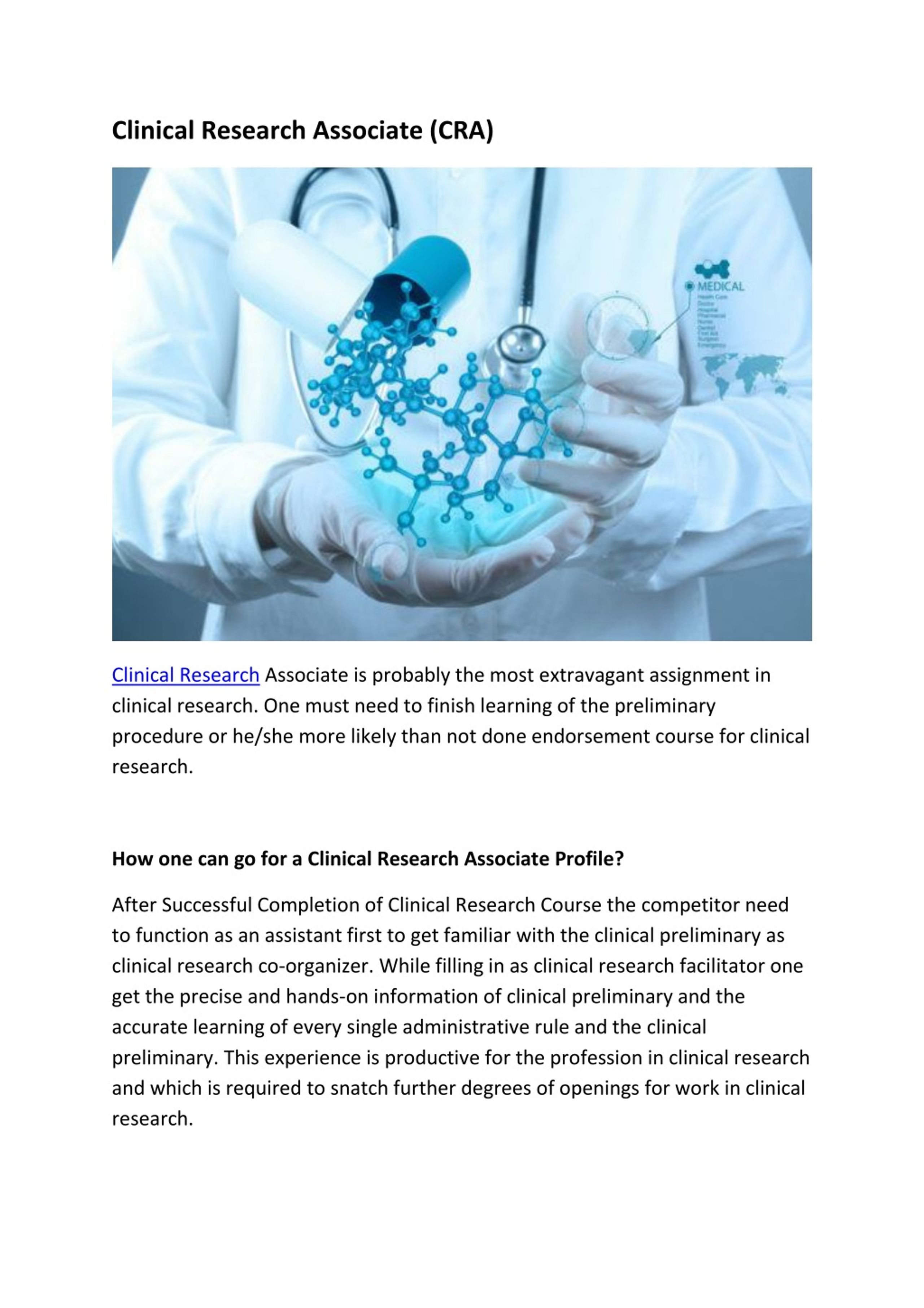 PPT - Clinical Research Associate (CRA) PowerPoint Presentation, free ...