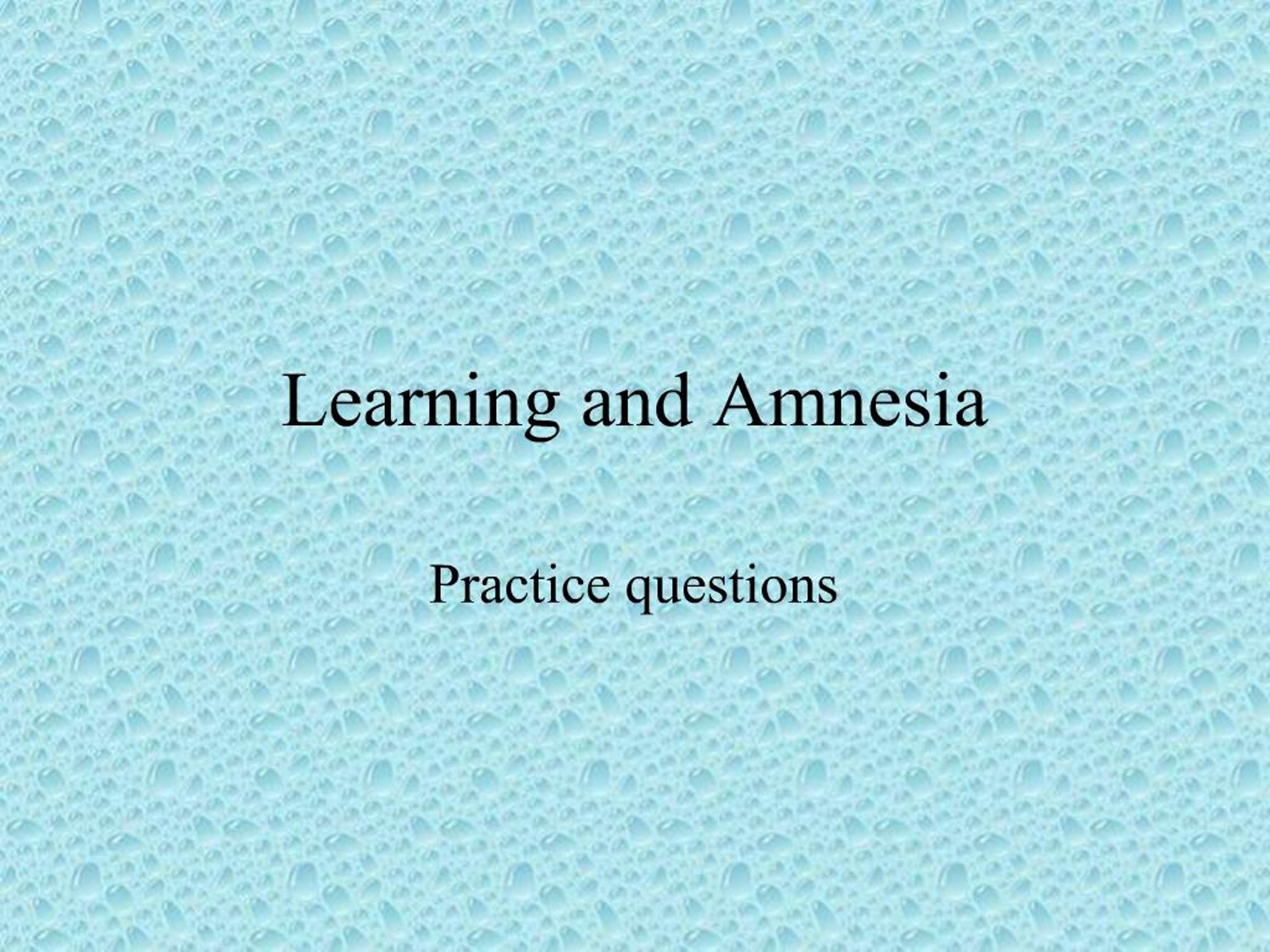 PPT - Learning and Amnesia PowerPoint Presentation, free download - ID ...