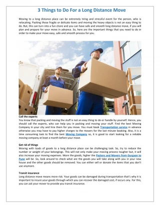 PPT - Important Points to Consider for a Long Distance Move PowerPoint ...