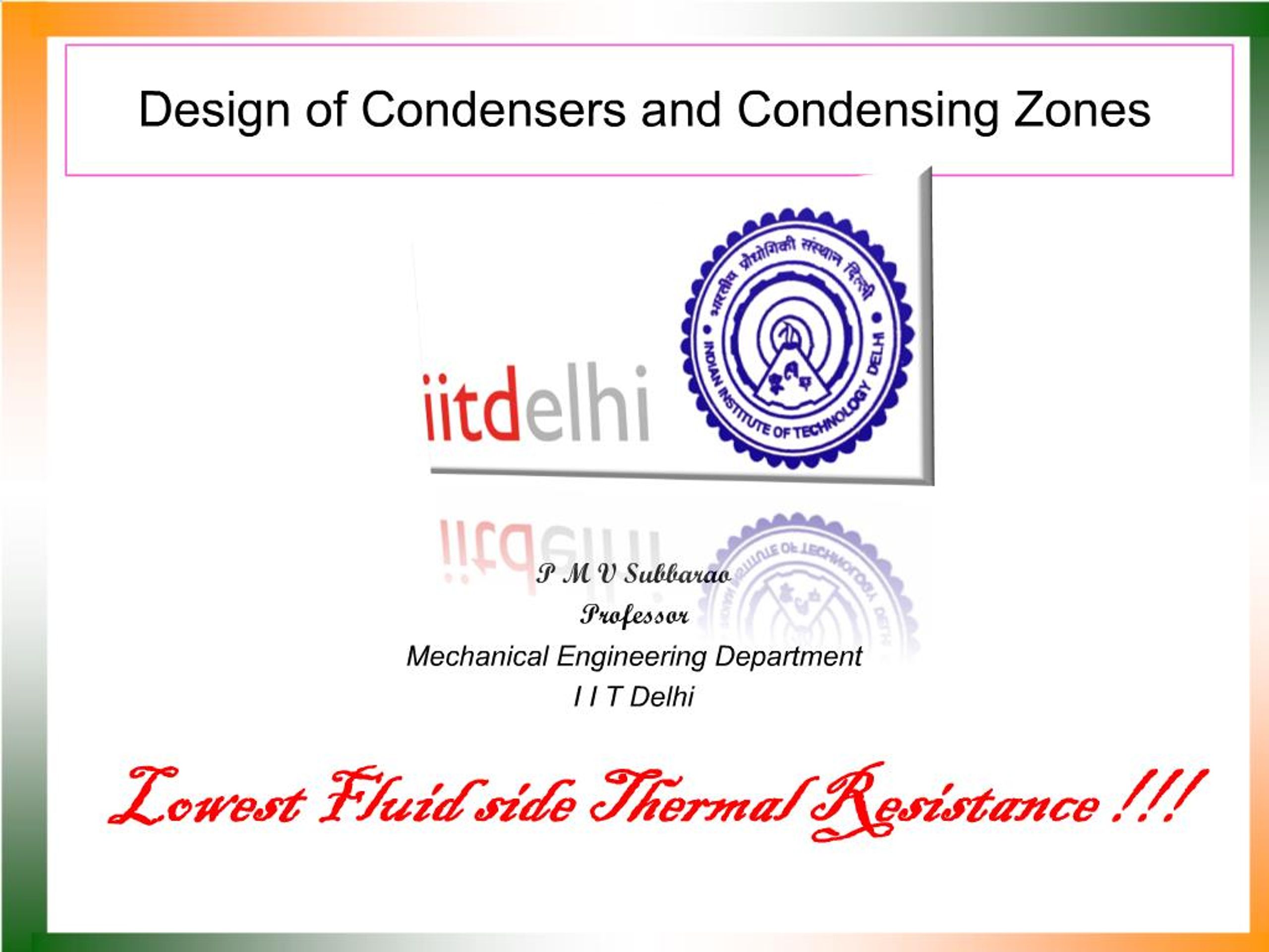 PPT - Design of Condensers and Condensing Zones PowerPoint Presentation ...