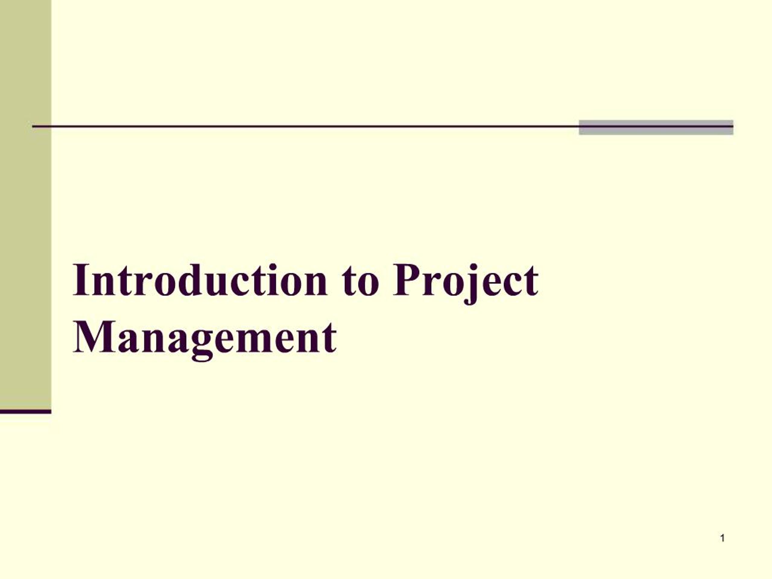 PPT - Introduction to Project Management PowerPoint Presentation, free ...